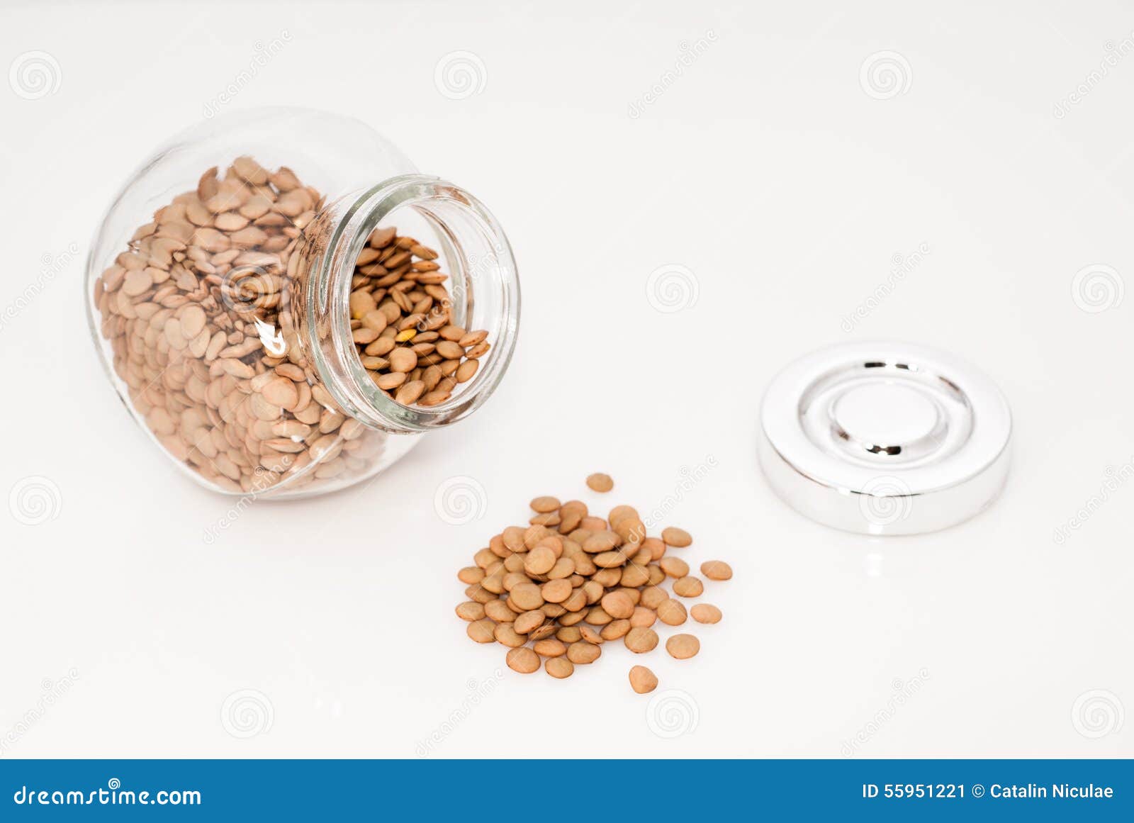 Glass Jar Full of Green Lentil Stock Image - Image of legume, full ...
