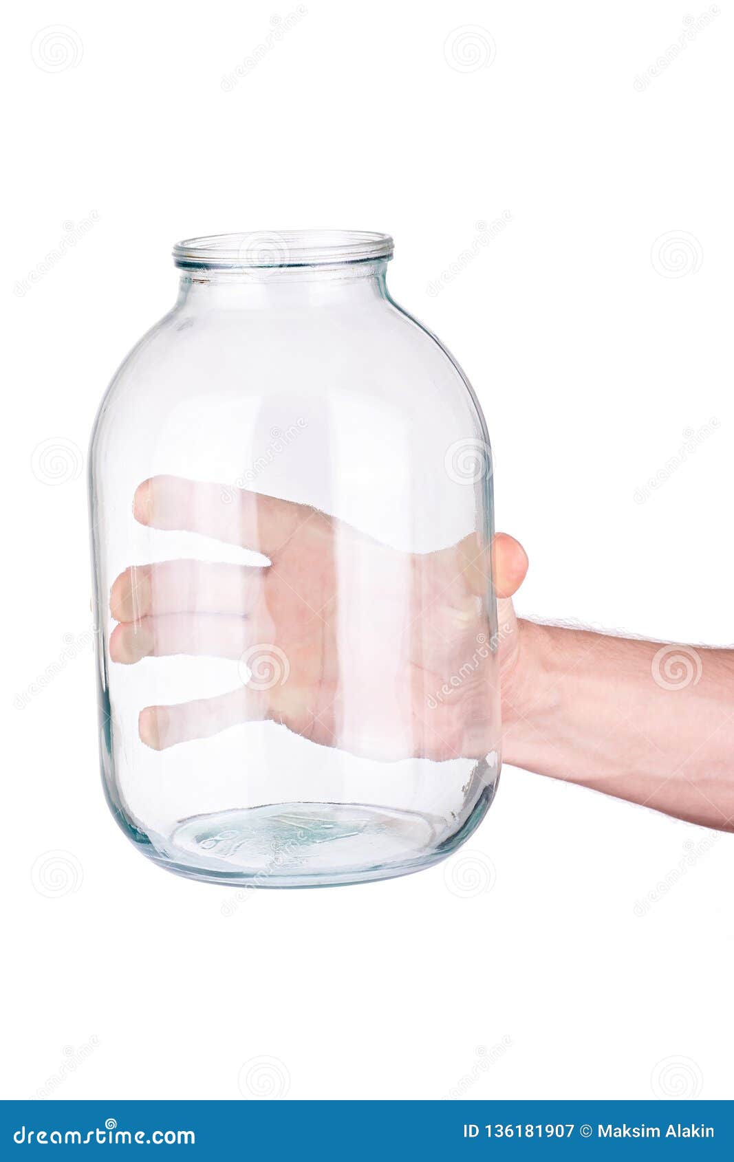 Glass Jar in Hand on White Background Stock Image - Image of packaging ...