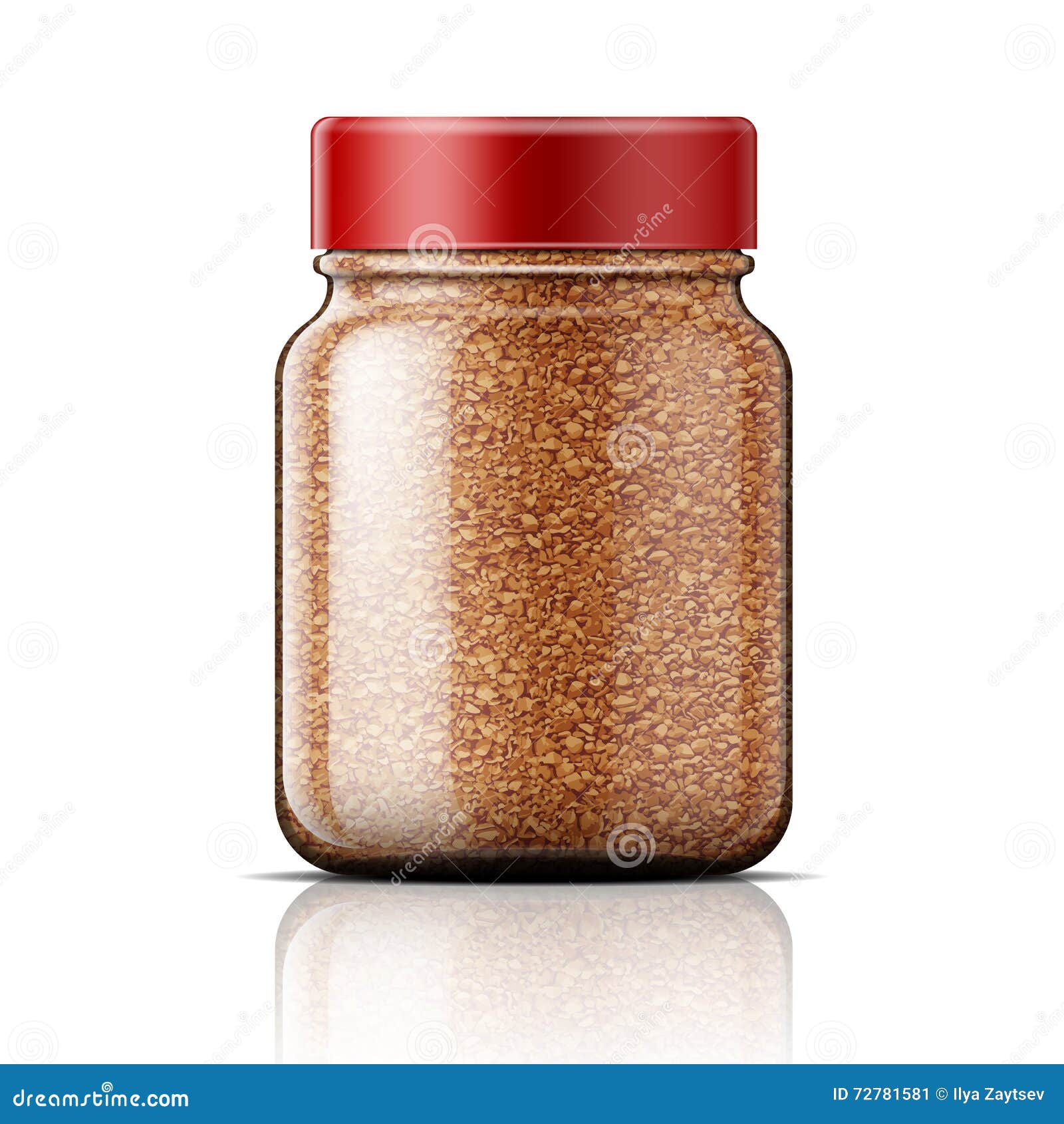Glass Jar with Instant Coffee. Stock Vector - Illustration of template ...