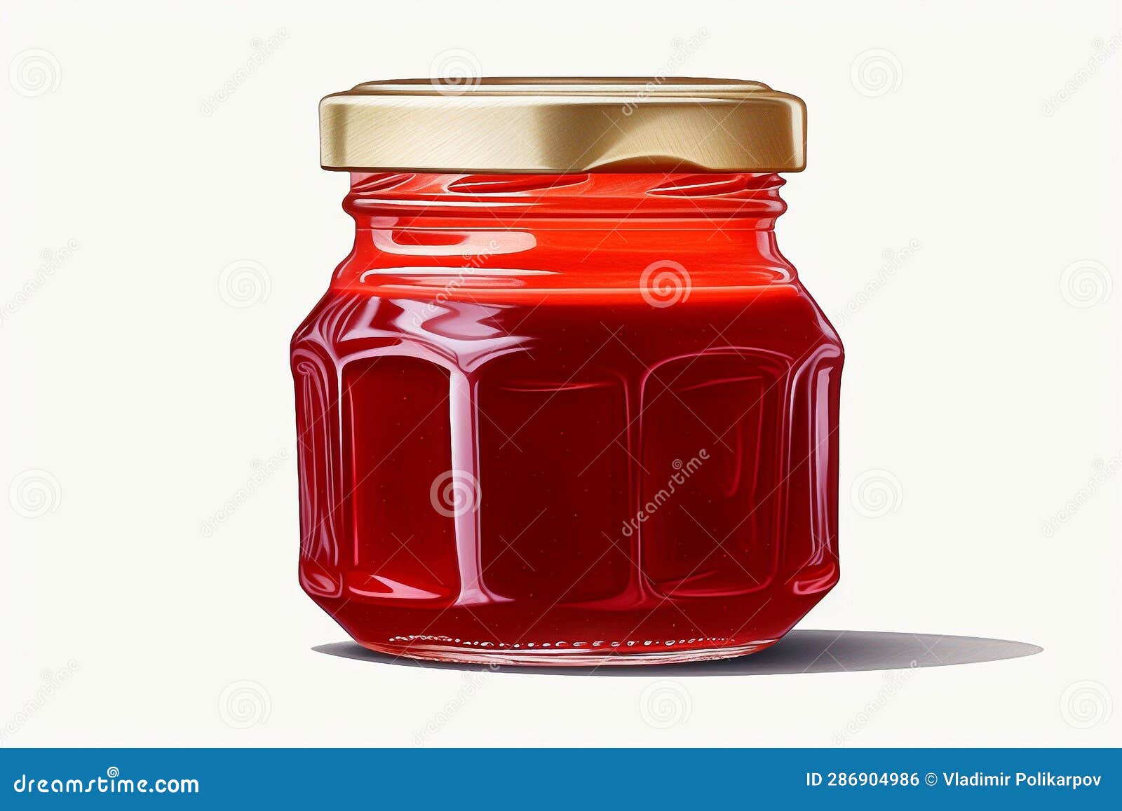 Glass Jar of Jam is Isolated on White Background Stock Photo - Image of ...