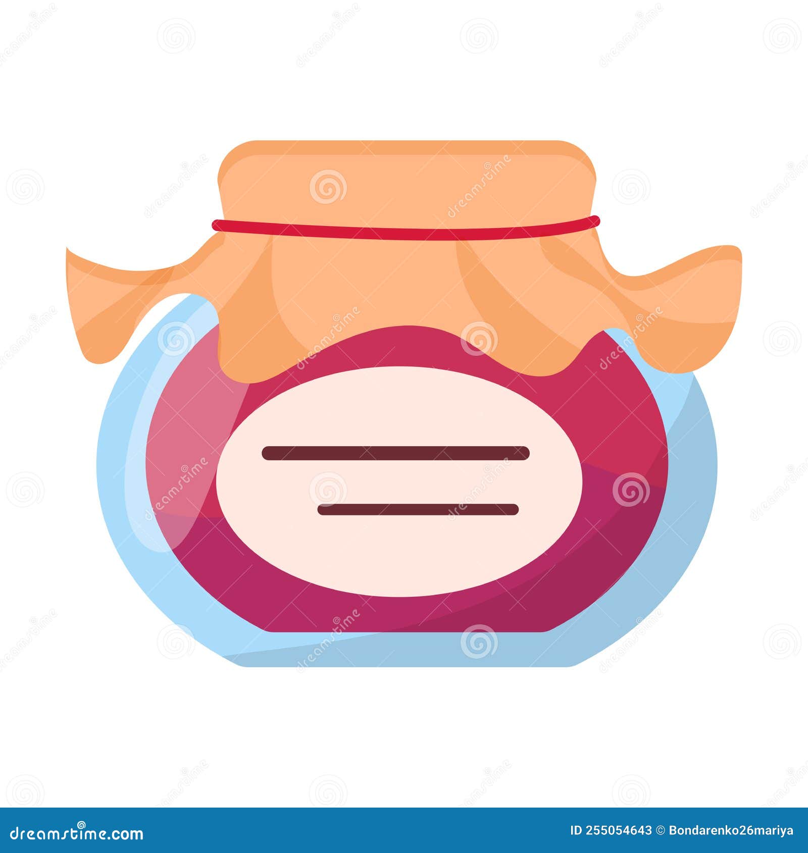 A Glass Jar of Jam. Vector Cartoon Illustration Stock Vector ...