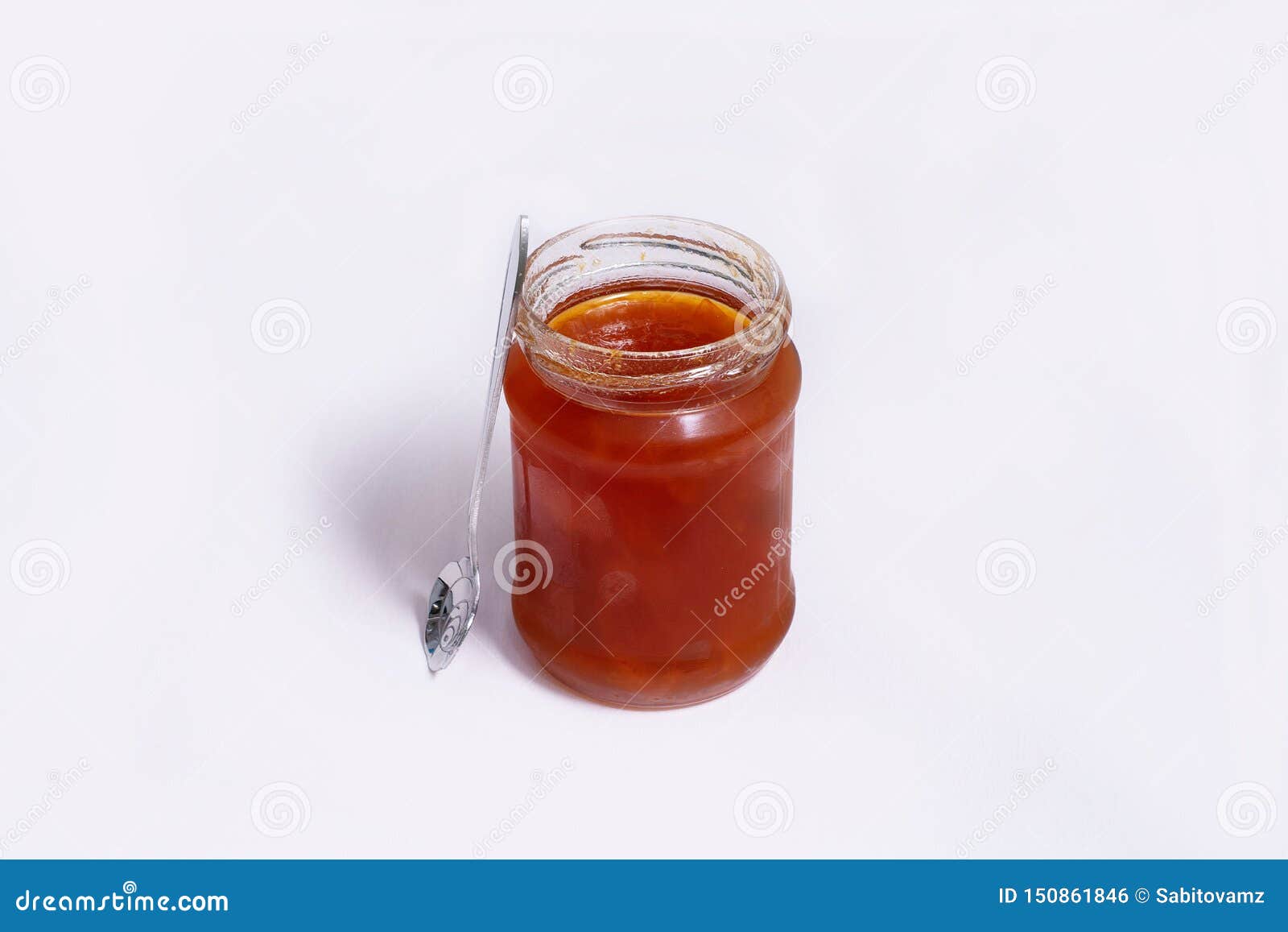 Glass Jar of Jam on a White Background Stock Photo - Image of natural ...
