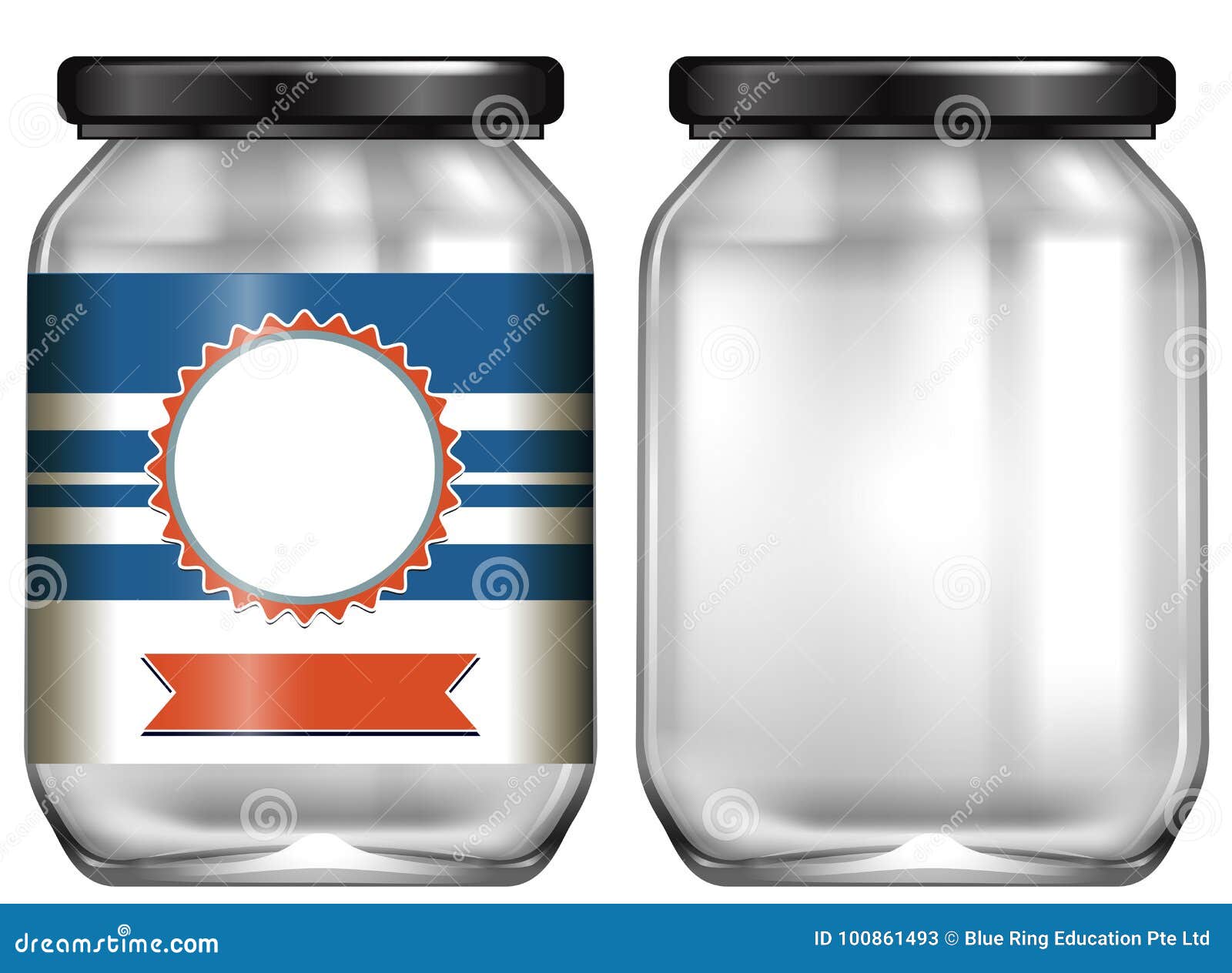 Glass jar with label stock vector. Illustration of clip - 100861493