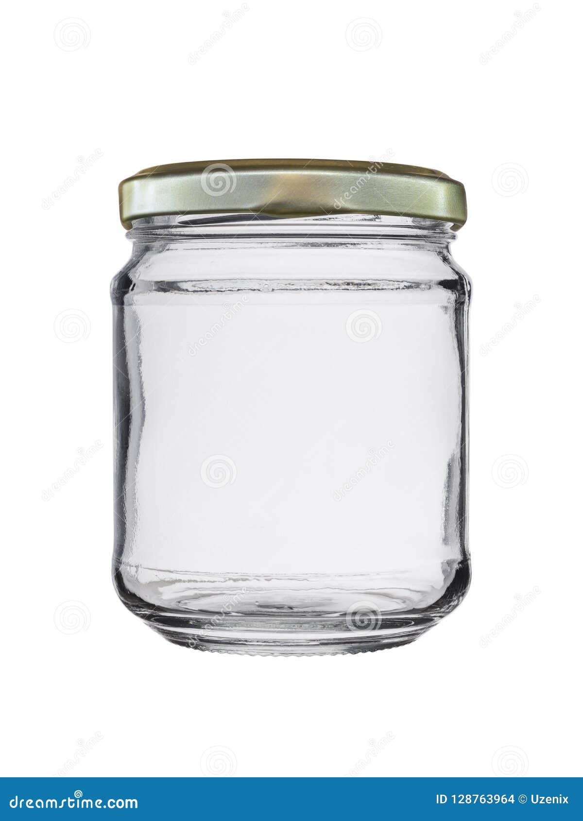 Glass Jar with a Metal Cover on a White Background Stock Photo - Image ...