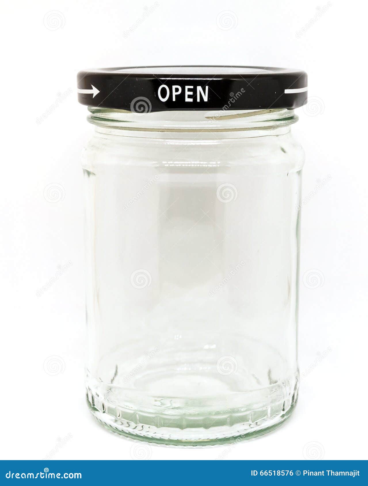 Glass jar with open sign. stock photo. Image of design - 66518576