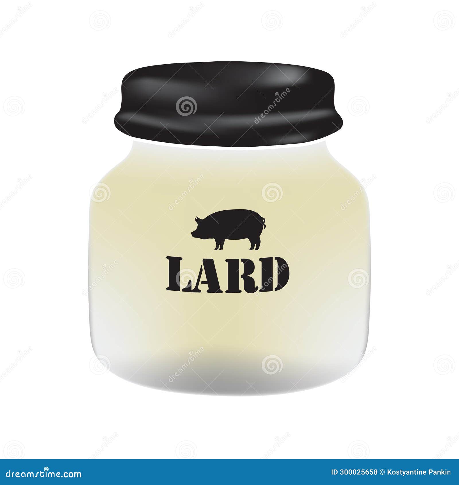 Glass Jar with Packaged Lard Stock Illustration - Illustration of bank ...