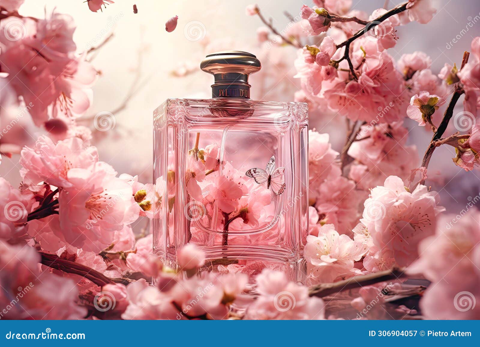 Glass Jar of Perfume in Flowers Stock Image - Image of watercolor ...