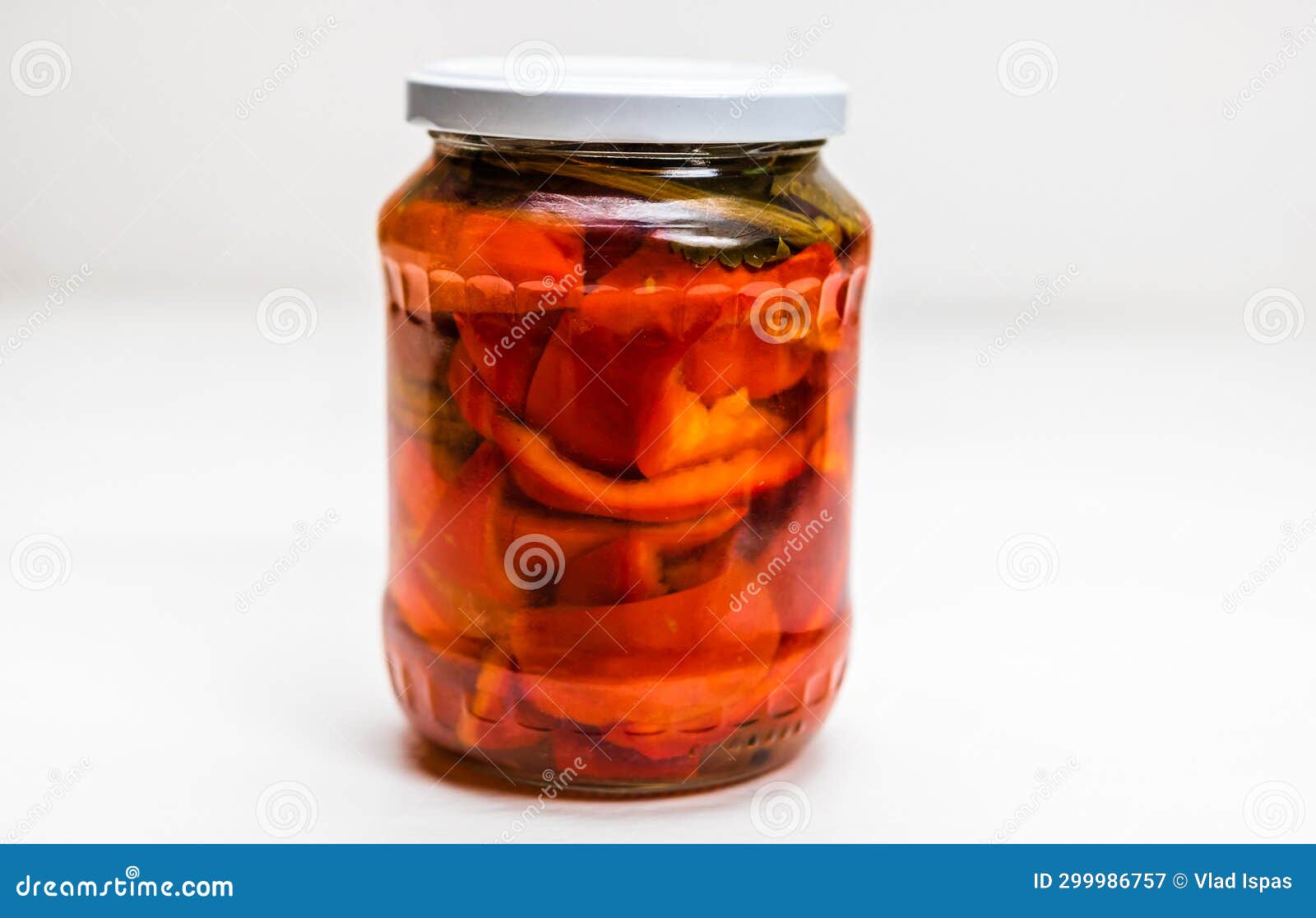 Glass Jar with Pickled Red Bell Peppers Isolated Stock Image - Image of ...
