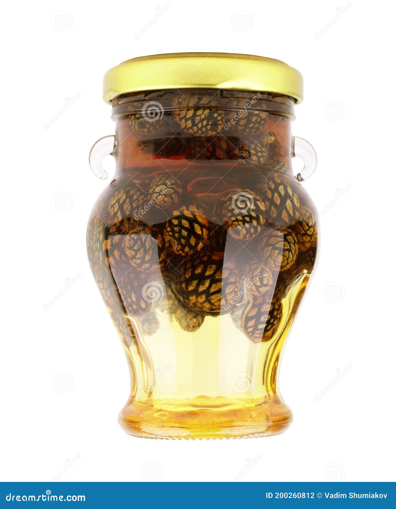 Glass Jar of Pine Cone Jam Isolated on White Stock Photo - Image of ...