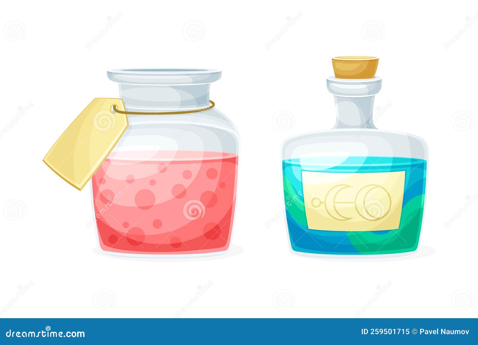 Glass Jar with Potion As Magical Object and Witchcraft Item Vector Set ...