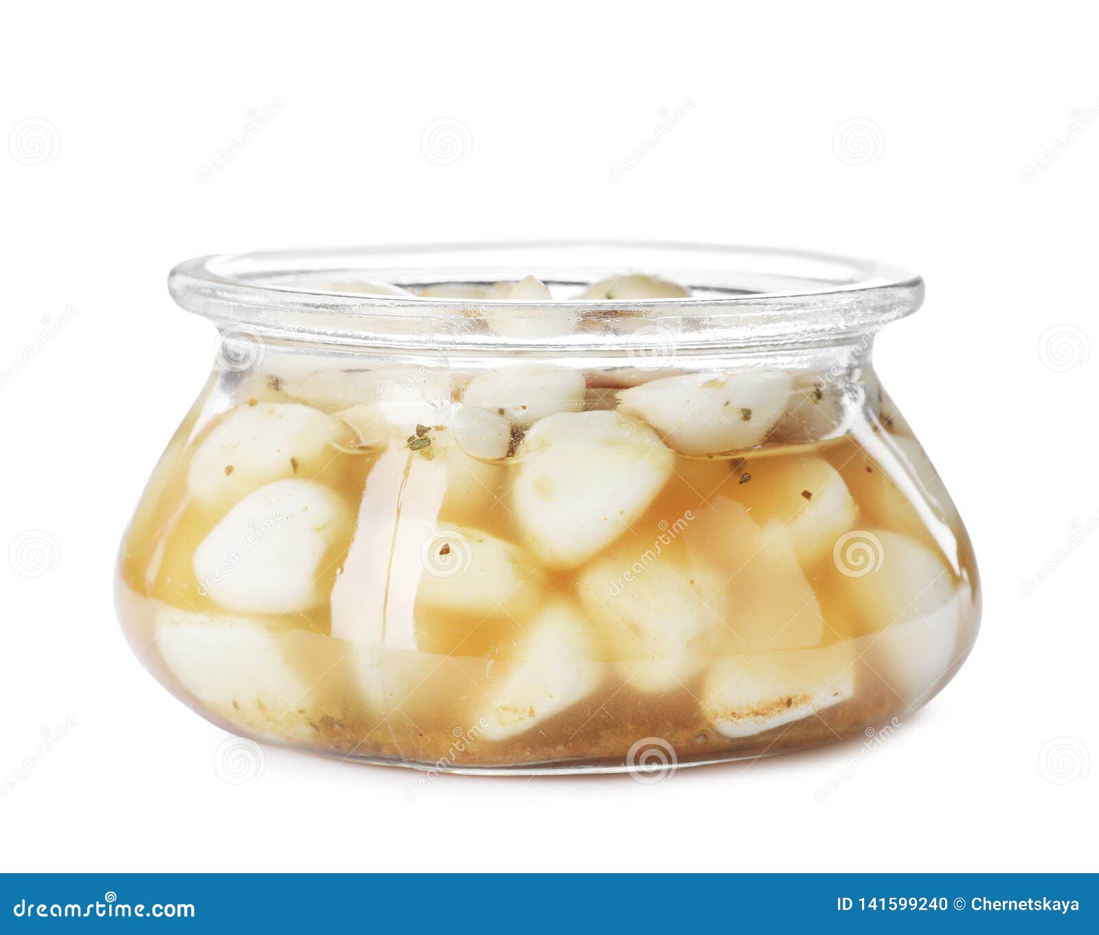 Glass Jar with Preserved Garlic Stock Photo - Image of appetizer ...