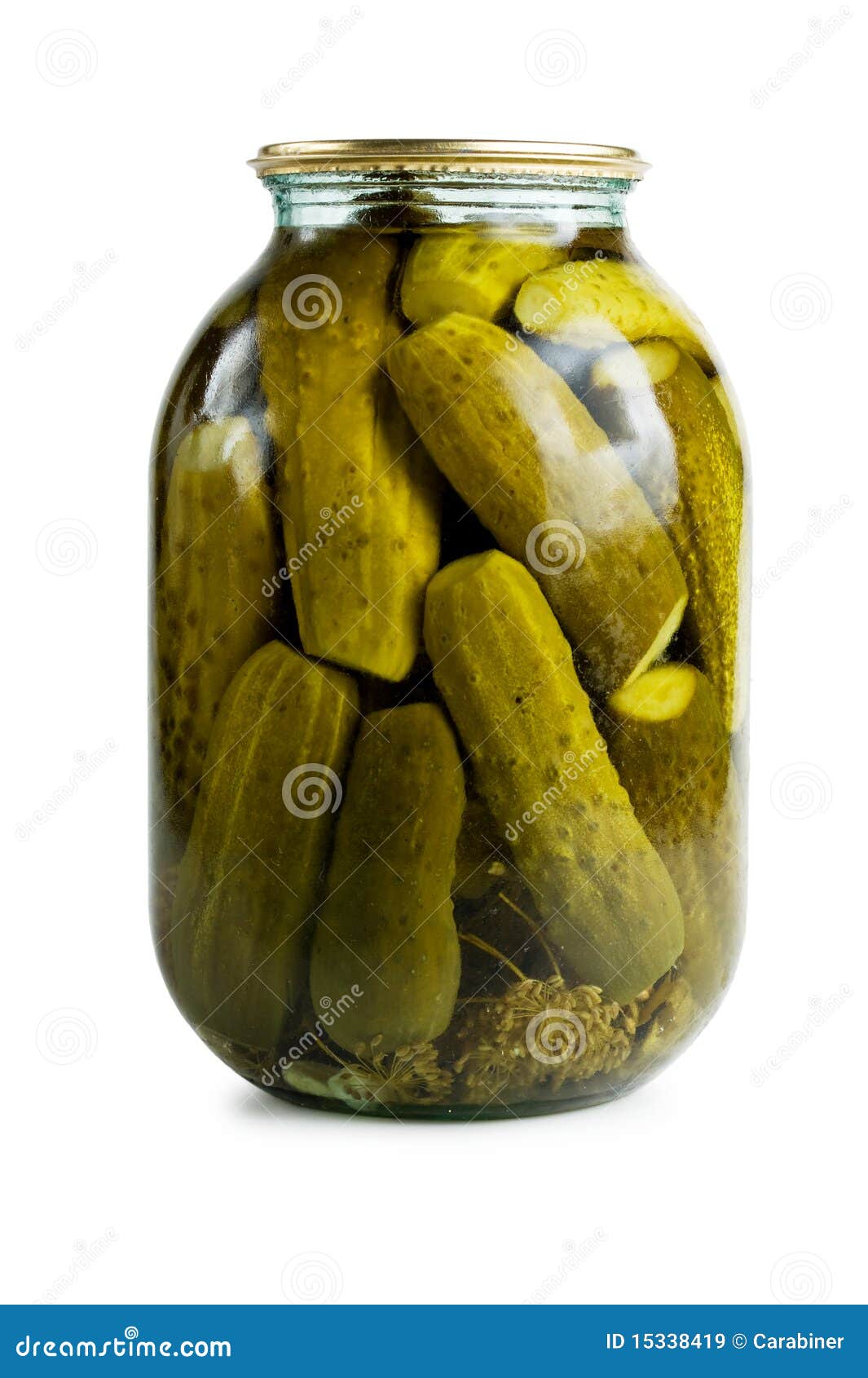 Glass Jar of Preserved Gherkins Stock Image - Image of marinated ...