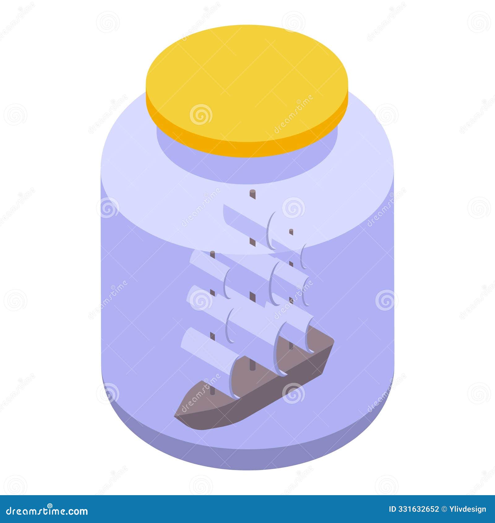 Glass Jar Protecting Sailing Ship Illustrating Concept of Insurance ...