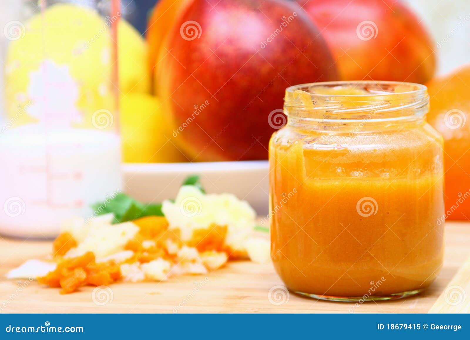 Glass jar with puree stock image. Image of healthy, dinner - 18679415