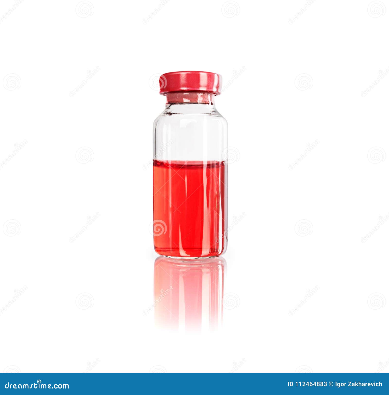 Glass Jar with Red Liquid on White Background Stock Image - Image of ...