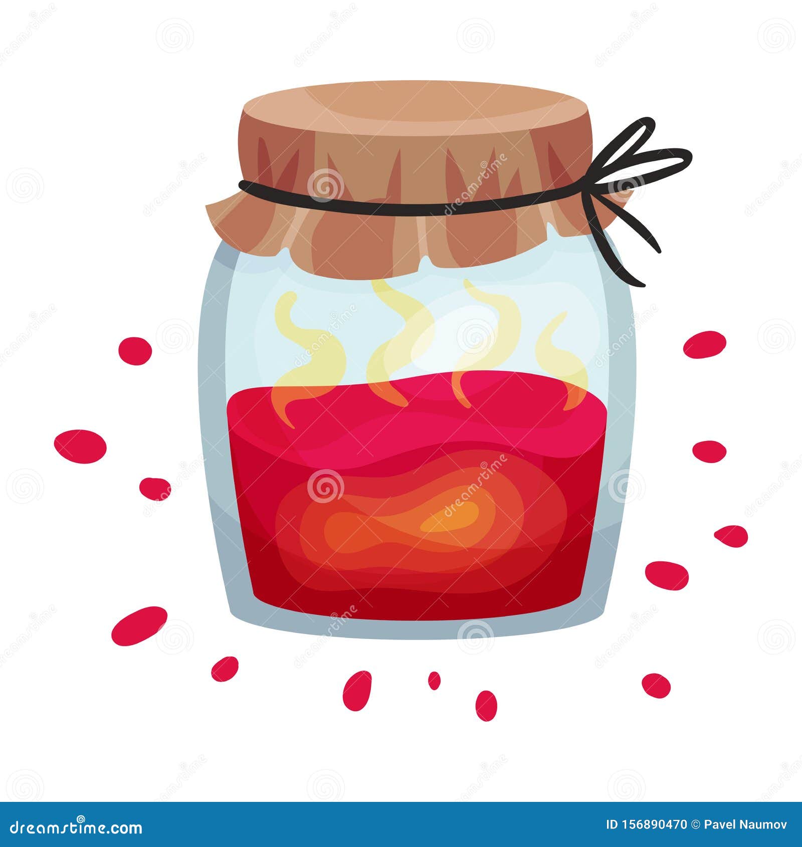 Glass Jar with Red Liquid. Vector Illustration on a White Background ...