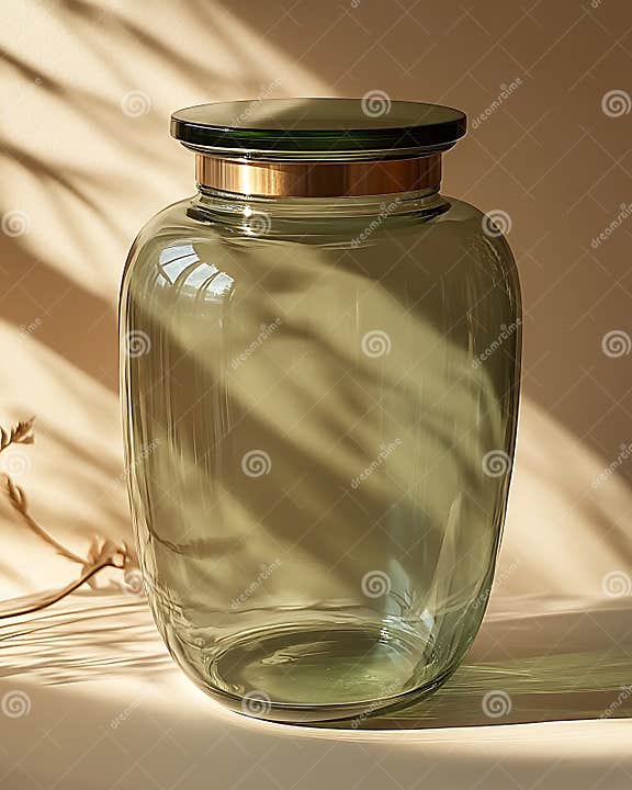 Glass Jar with Shadow and Natural Lighting Stock Illustration ...