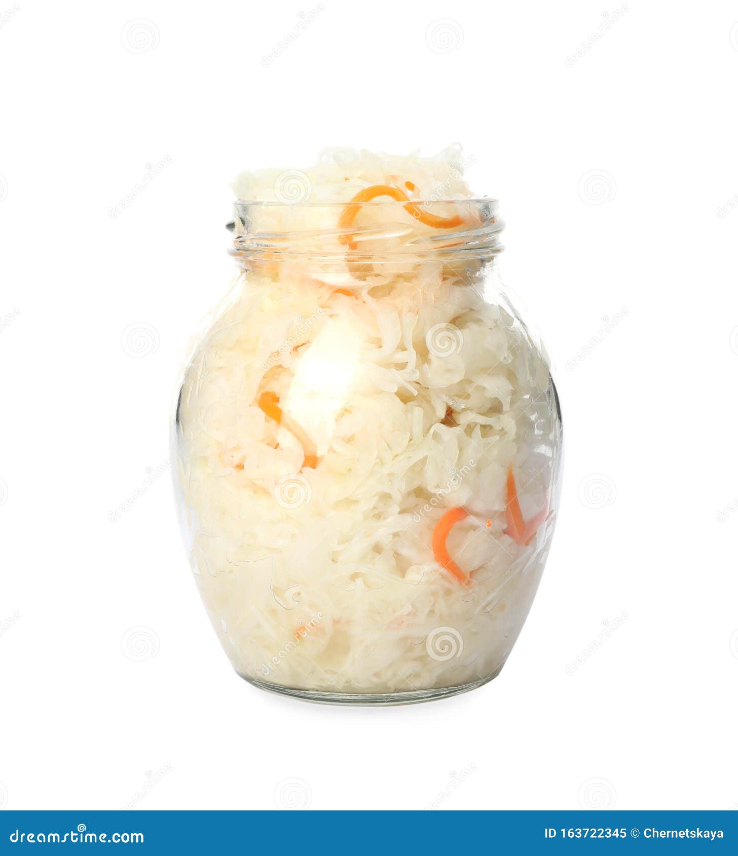 Glass Jar of Tasty Fermented Cabbage Isolated Stock Image - Image of ...