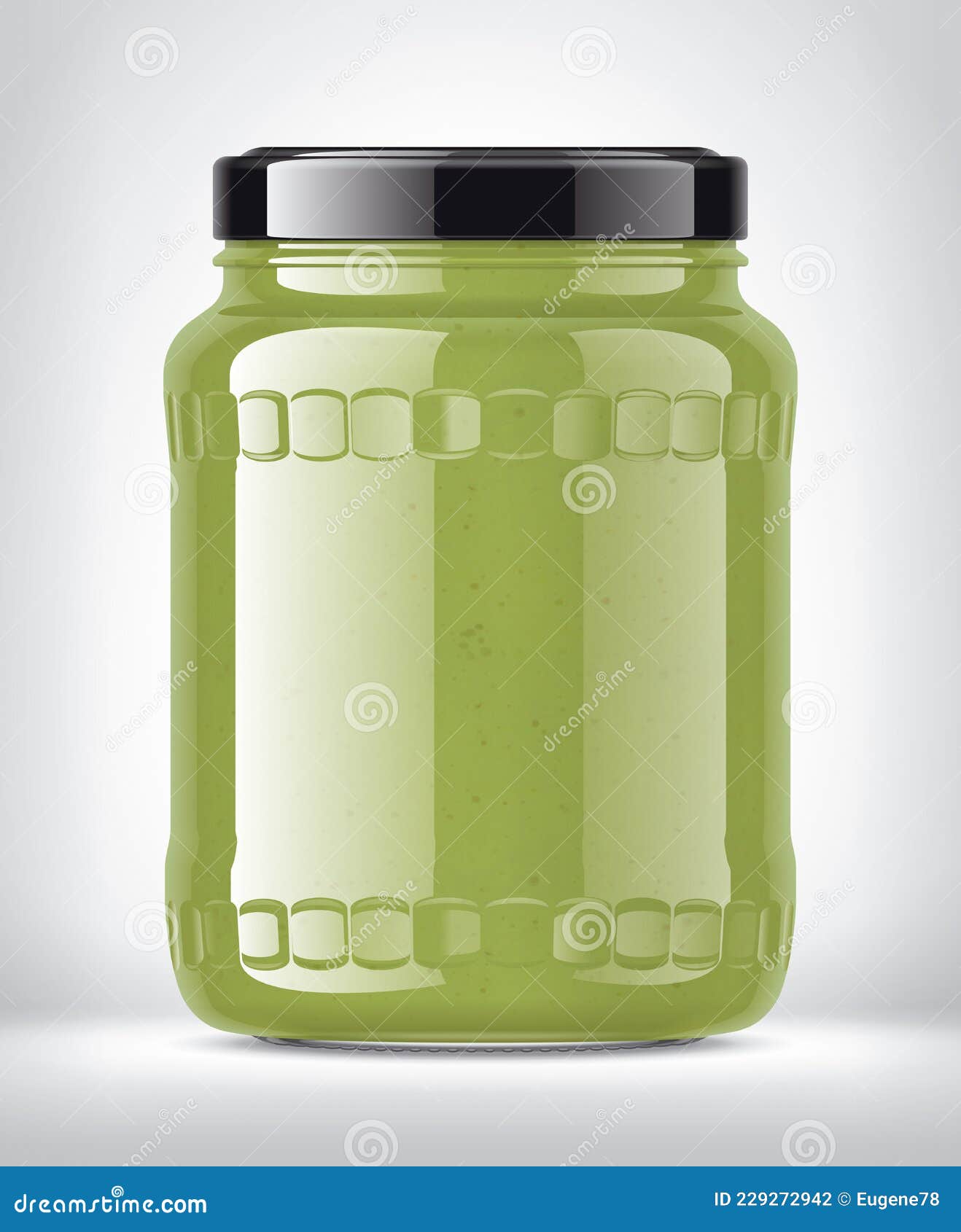 Glass Jar with Wasabi on Background. Stock Illustration - Illustration ...