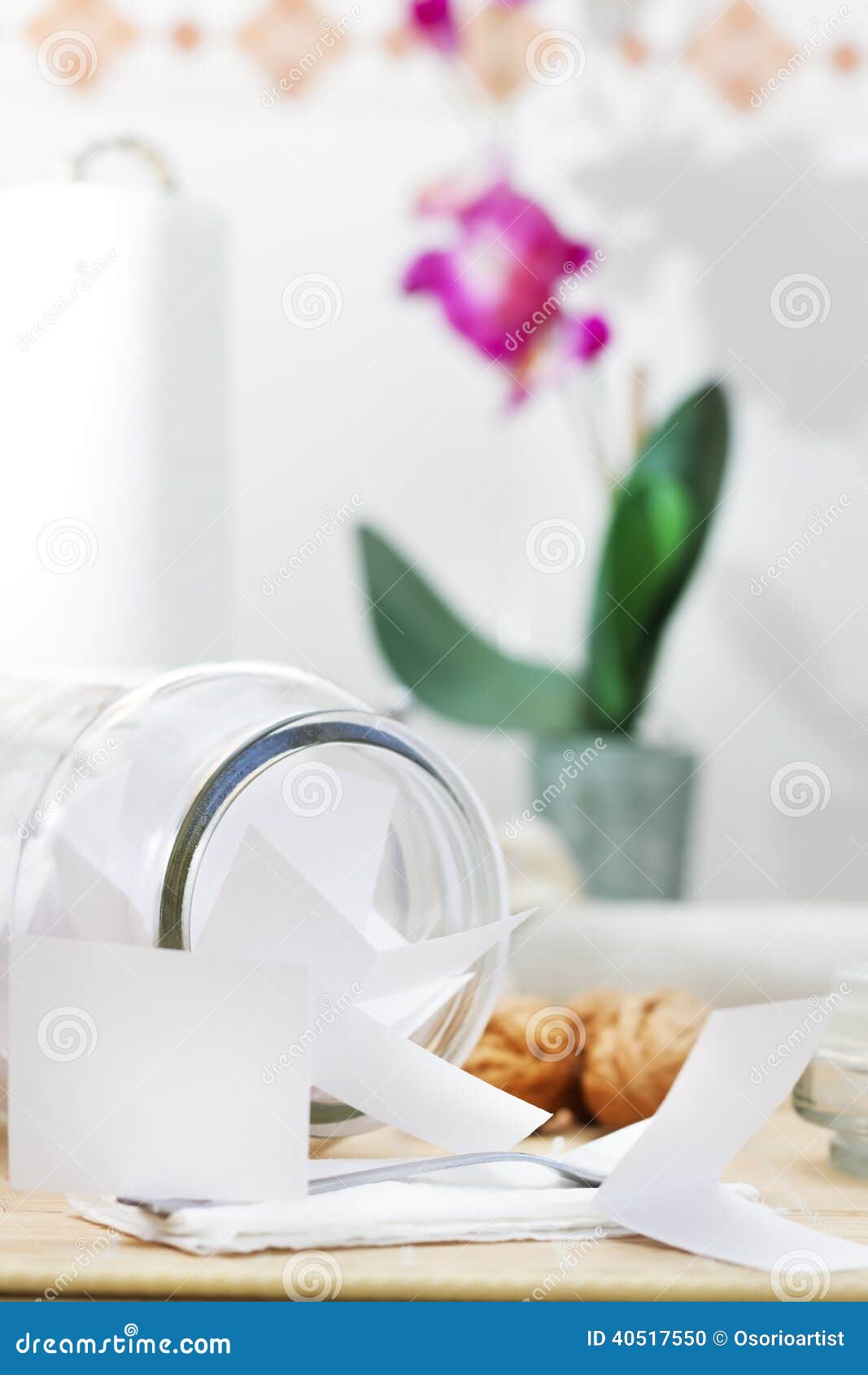 Glass jar with white paper stock photo. Image of present - 40517550