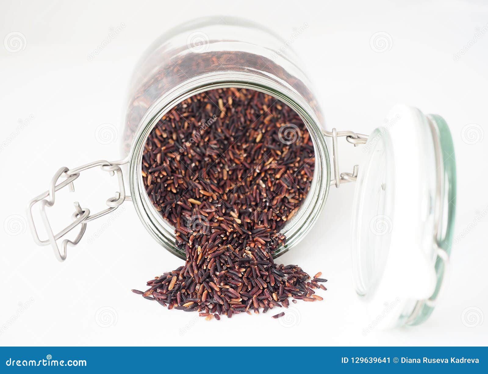 Glass jar of wild rice stock image. Image of vegeterian - 129639641