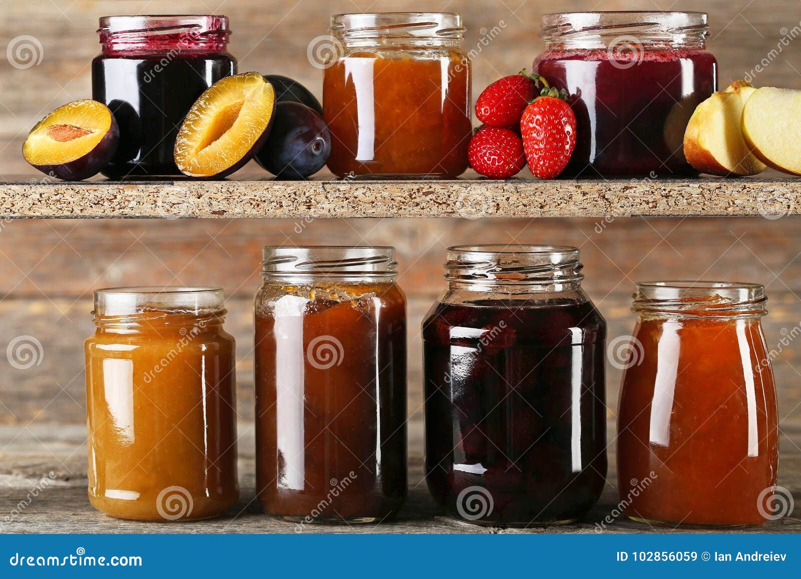 Different kinds of jam stock image. Image of fruity - 102856059