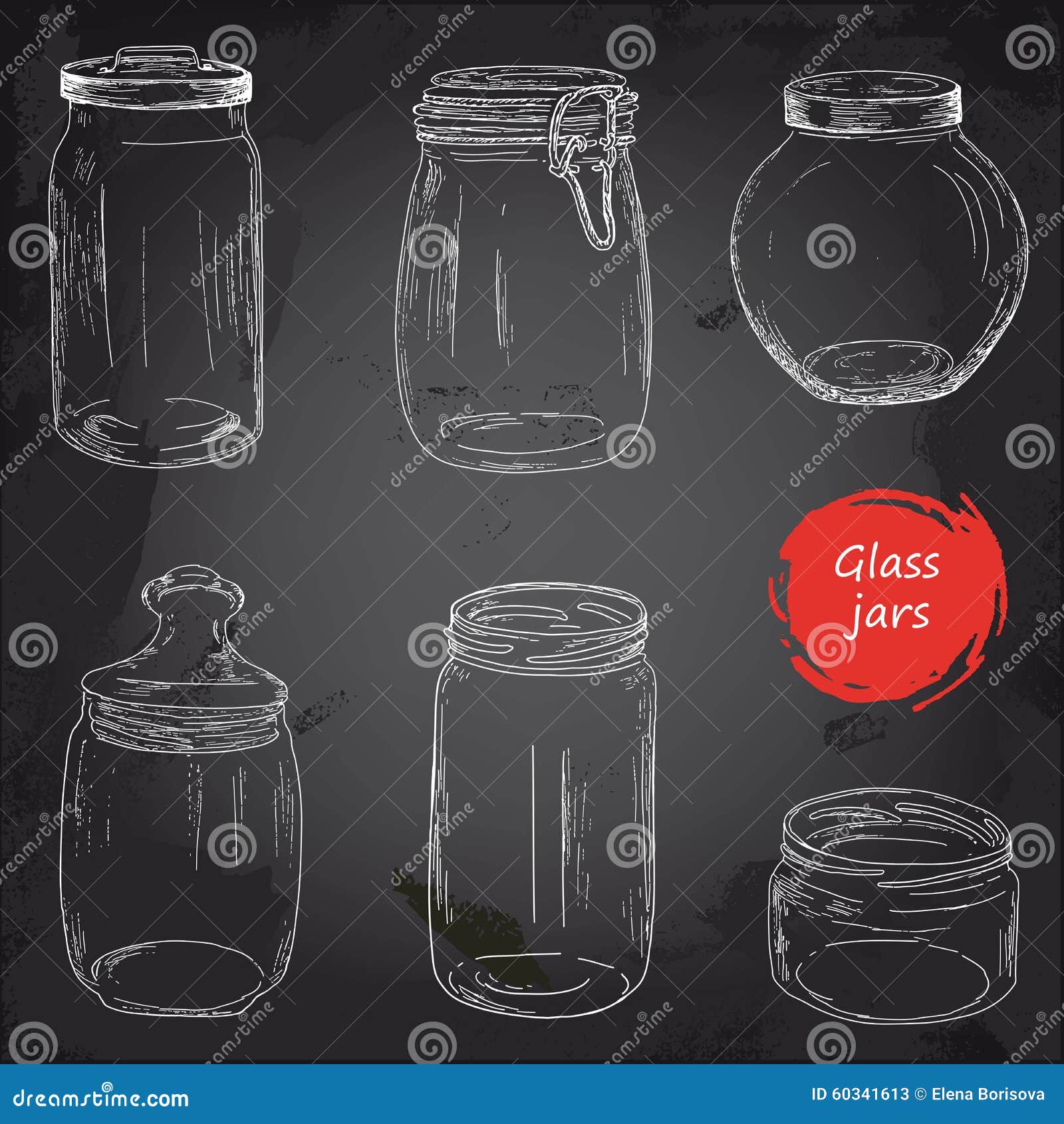 Glass jars stock vector. Illustration of cooking, canning - 60341613