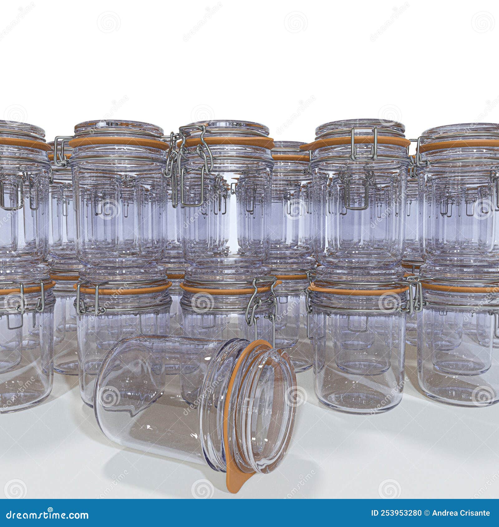 Glass Jars Isolated on White Background Stock Illustration ...