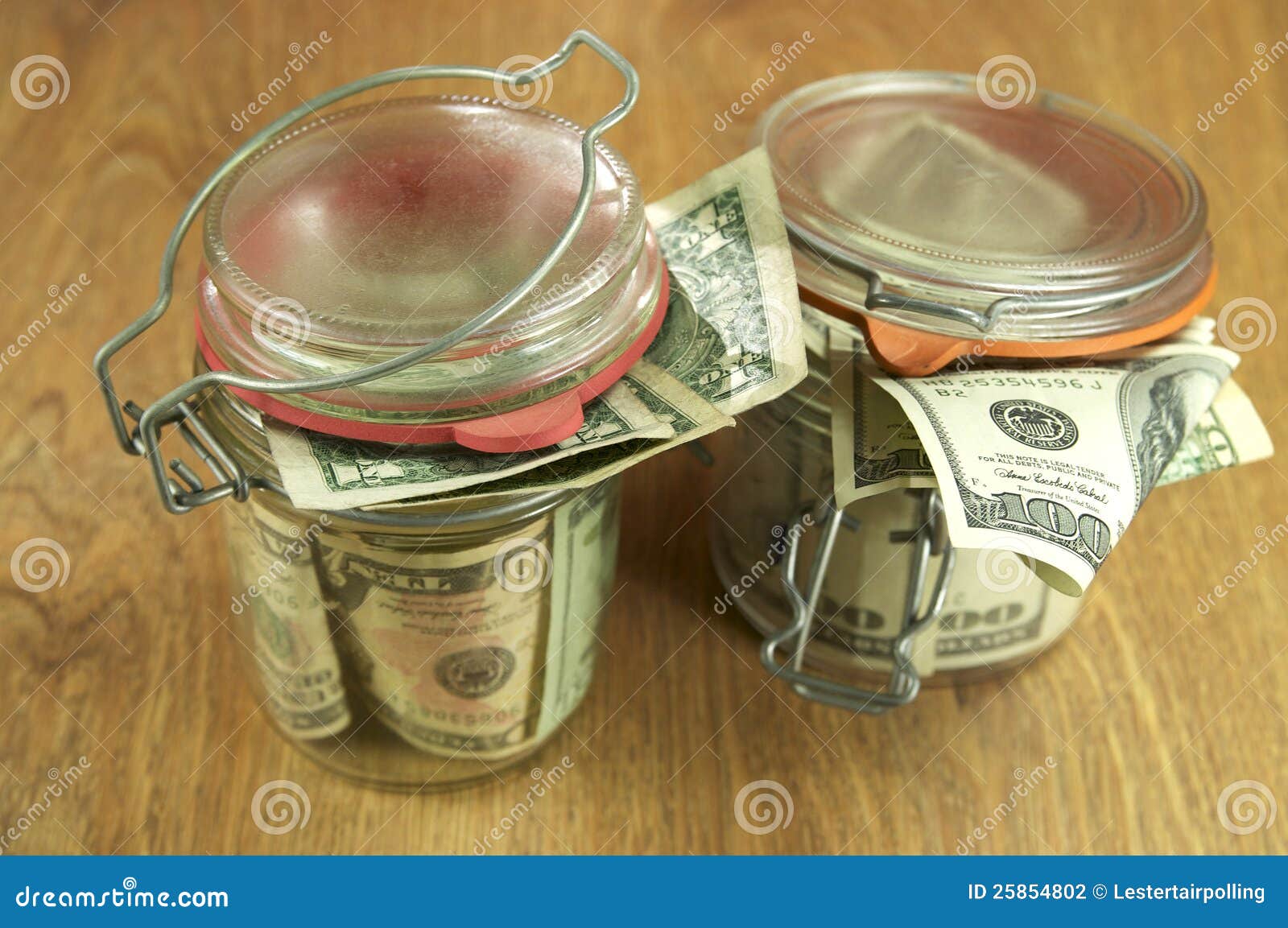 Glass jars with money stock photo. Image of currency - 25854802
