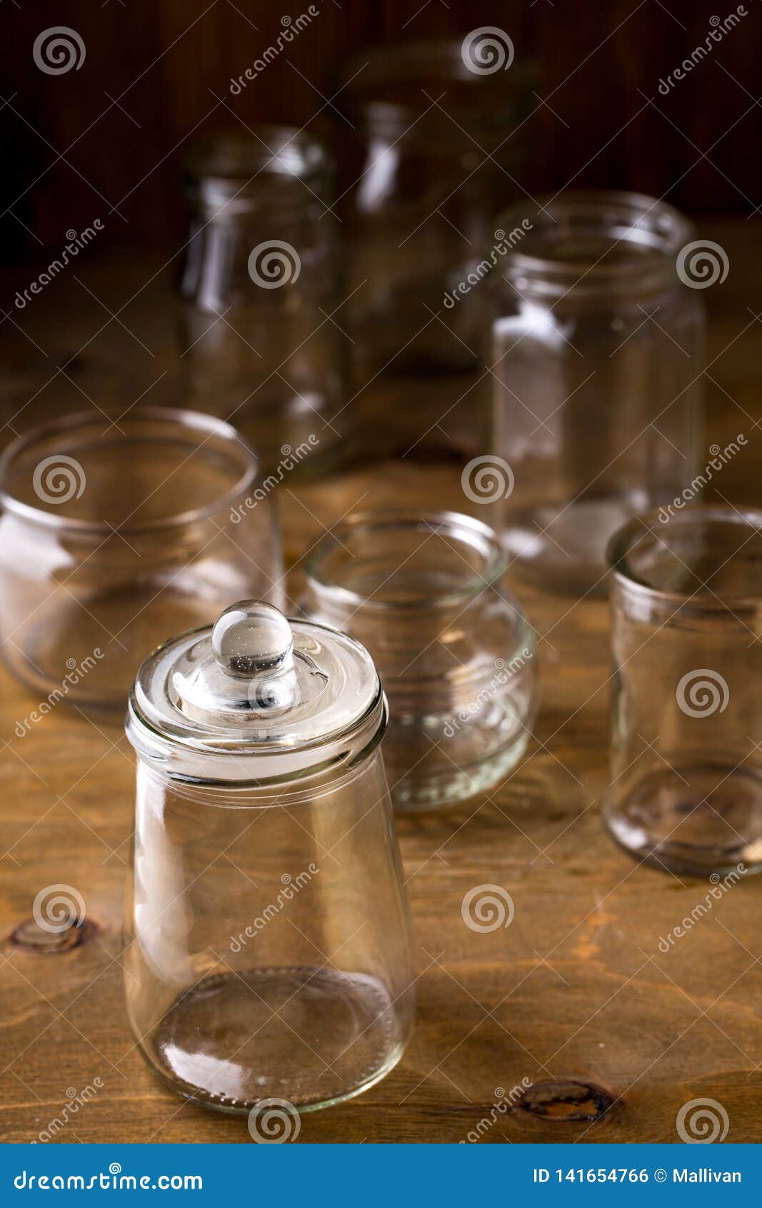 Glass Jars of Various Sizes Stock Photo - Image of round, filters ...