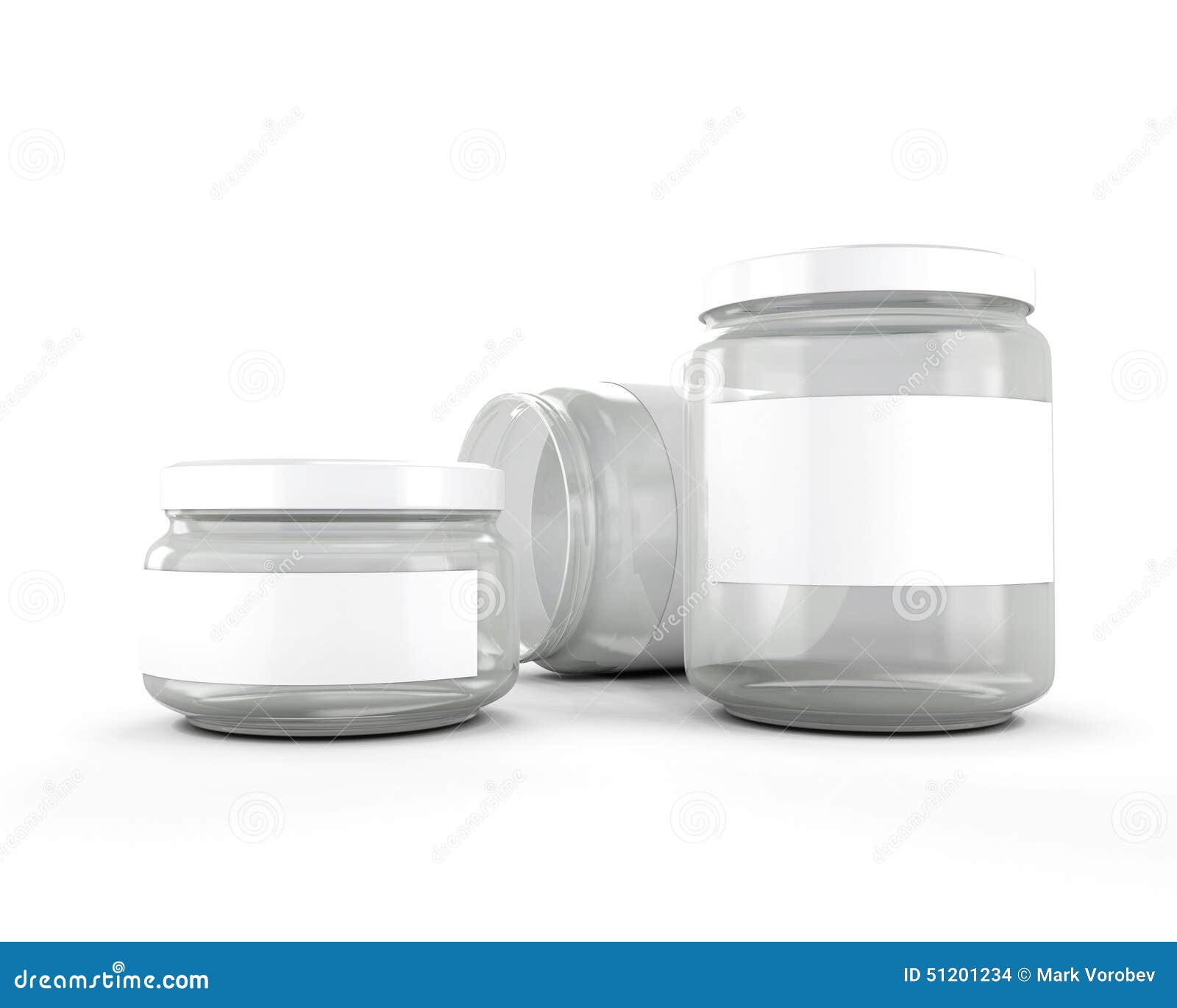 Glass Jars on White Background Stock Illustration - Illustration of ...