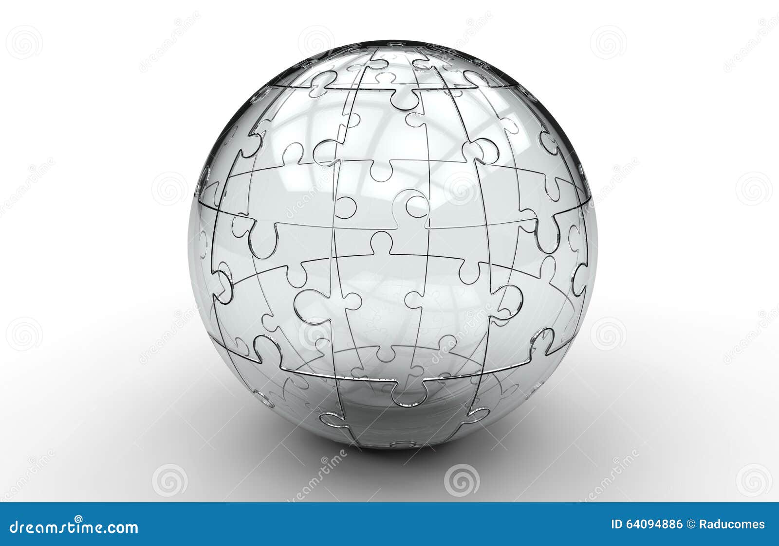 Glass jigsaw puzzle sphere stock illustration. Illustration of game ...