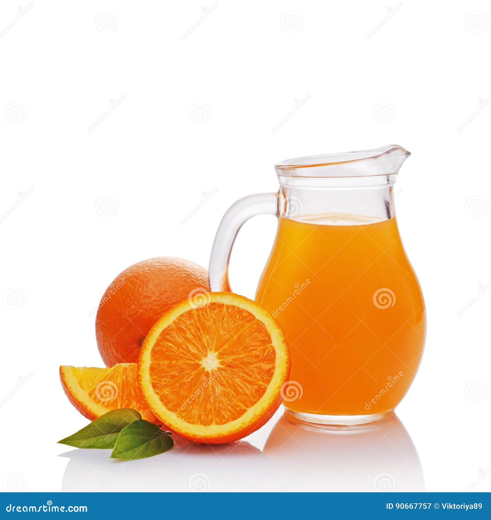 Glass Jug of Juice with Slice of Orange Stock Image - Image of glass ...
