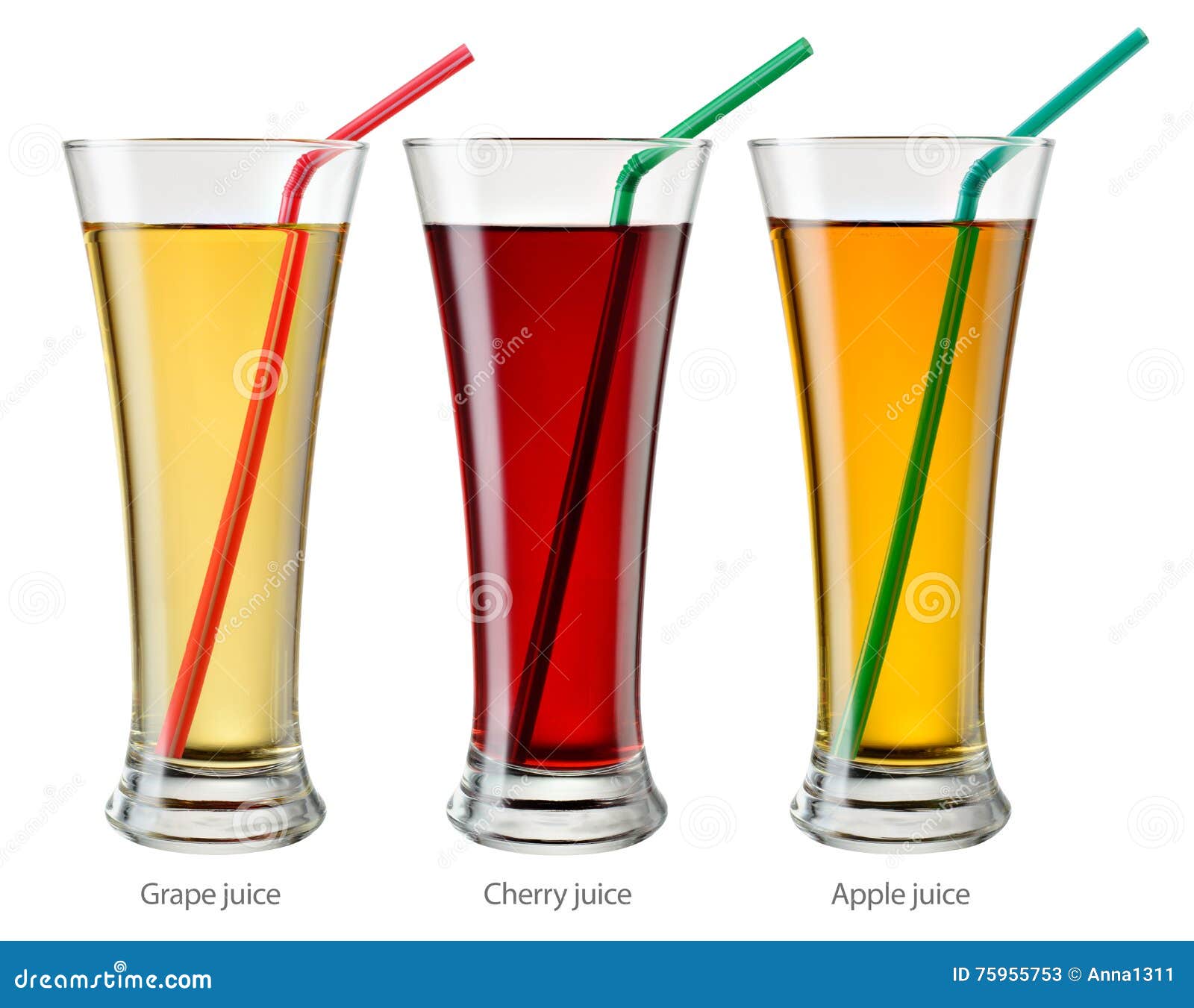 Glass of Juice. Collection Isolated on White. with Clipping Path Stock ...