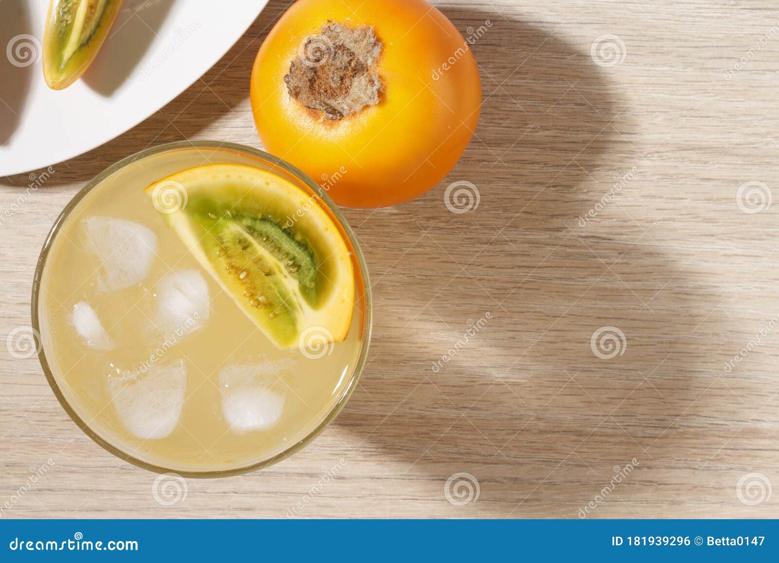 Glass with Juice and Slices of Lulo Fruit, on the Table Stock Photo ...