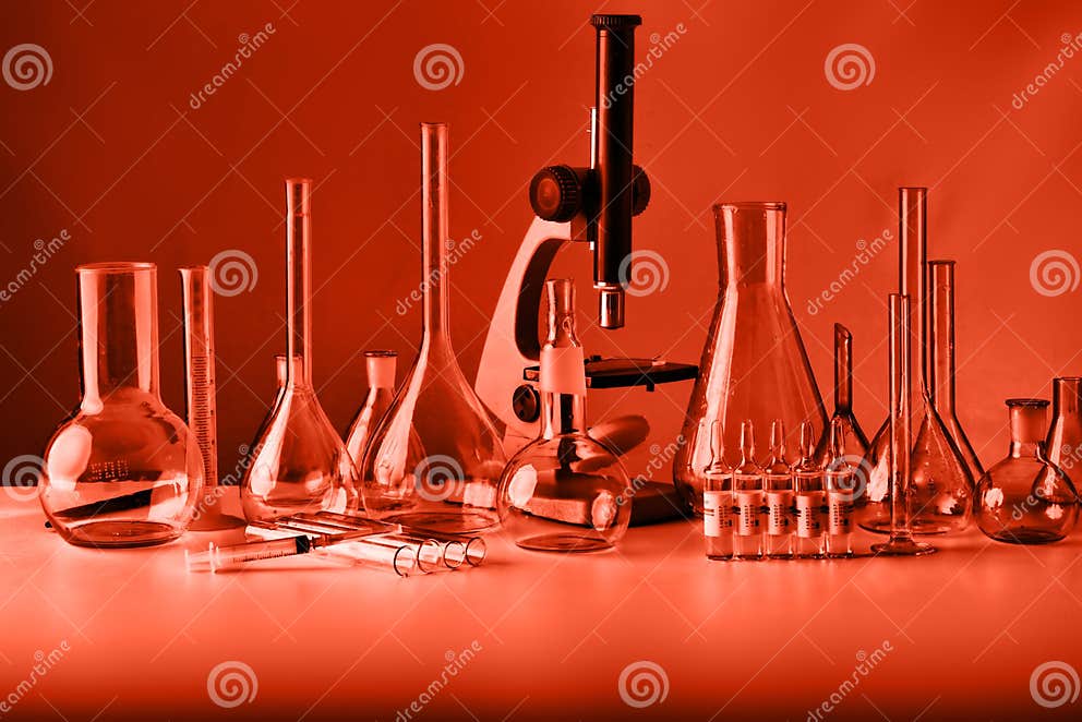 Glass lab stock image. Image of medical, light, back, bottles - 5206869