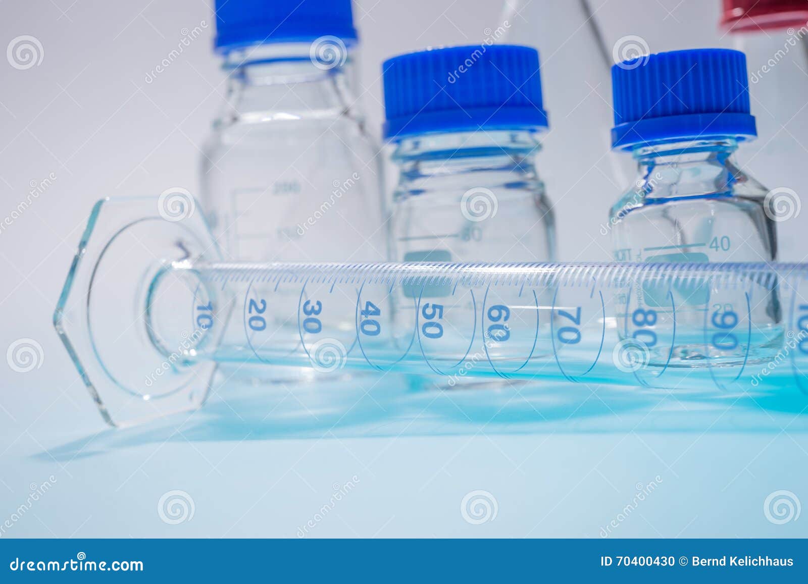 Glass Laboratory Apparatus with Blue Shadow Stock Photo - Image of ...