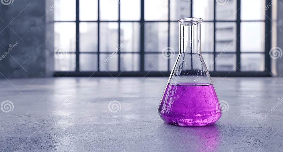 Glass Laboratory Beaker with Purple Liquid Stock Illustration ...