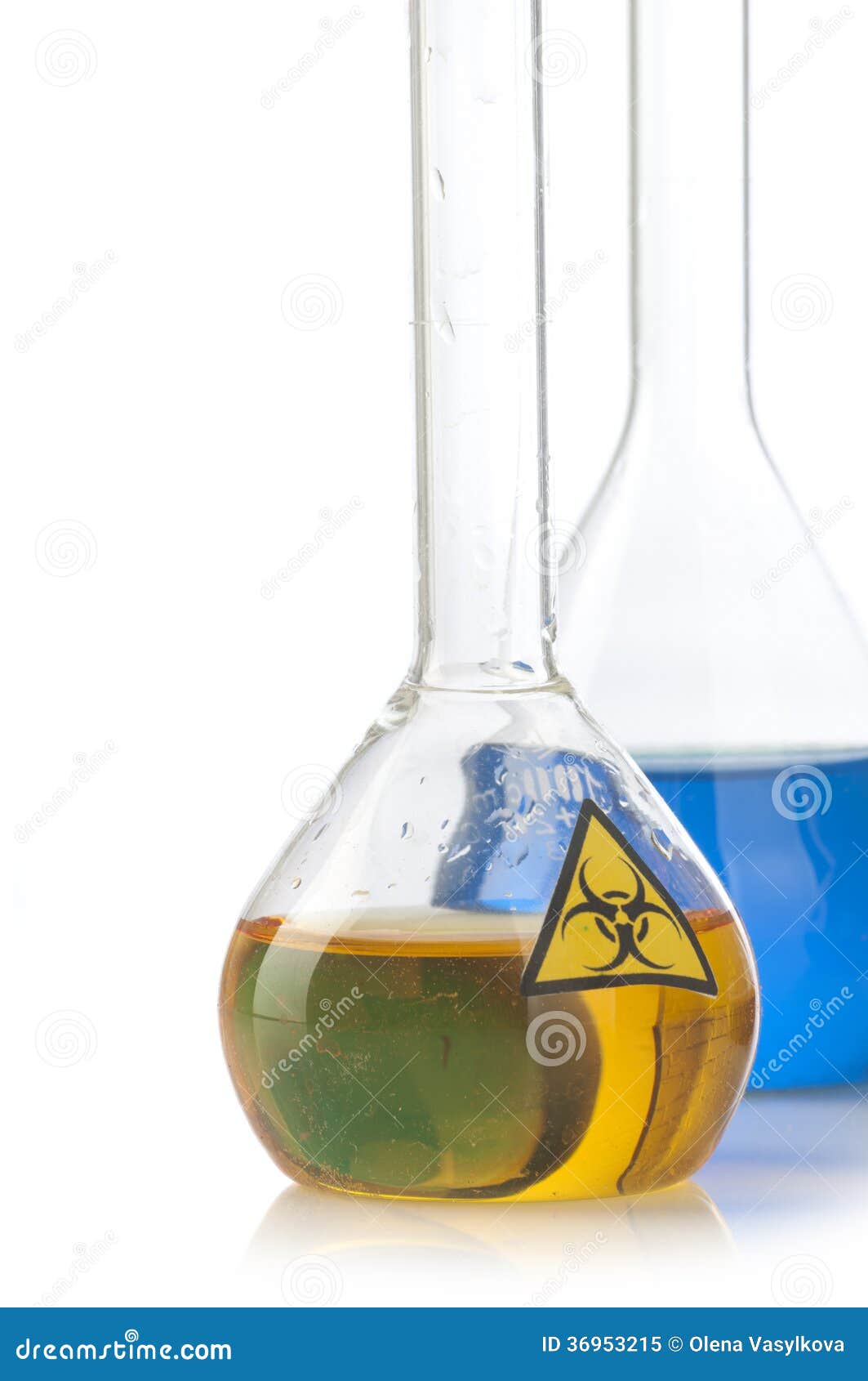 Glass Laboratory Equipment with Symbol Biohazard Stock Image - Image of ...