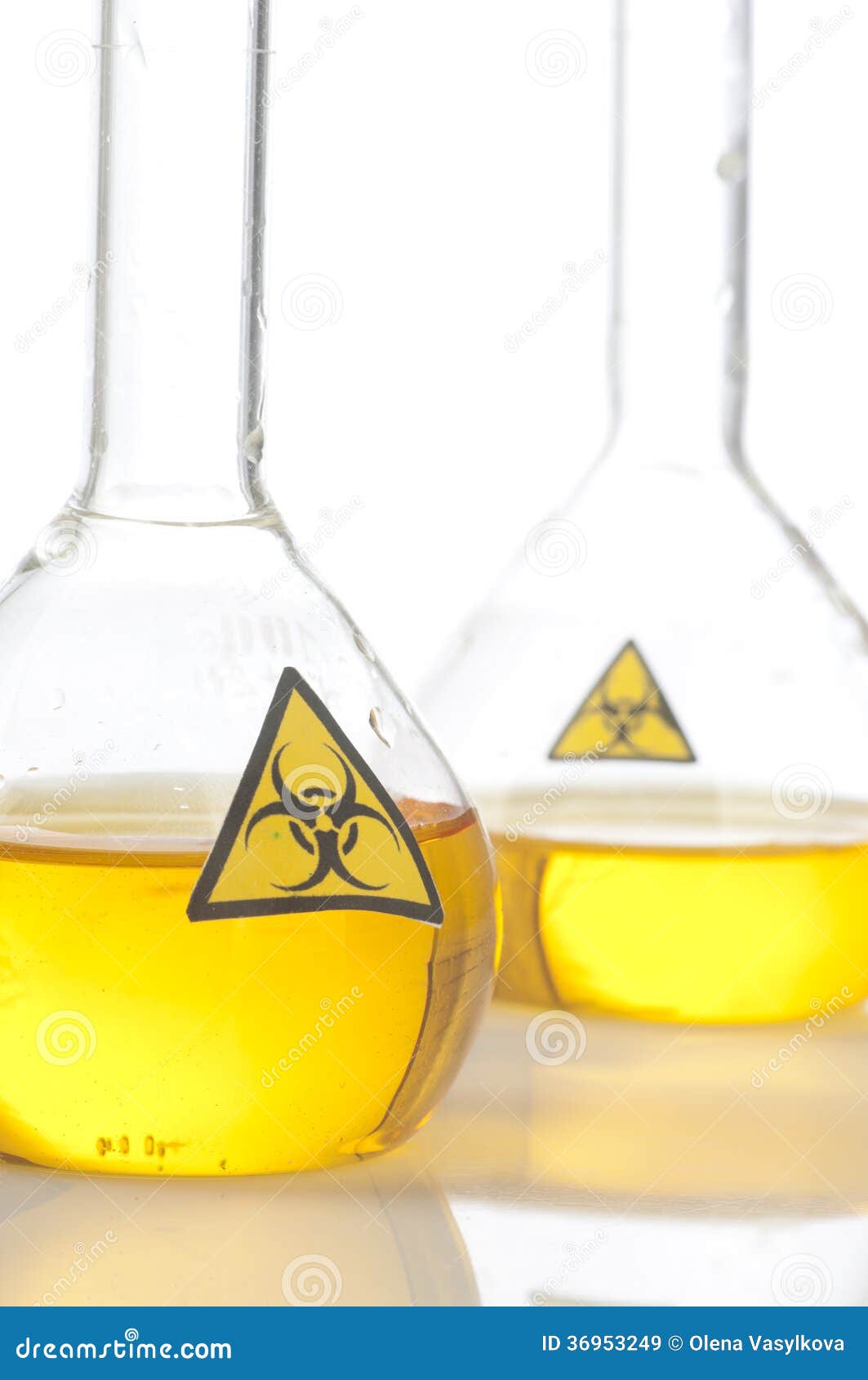 Glass Laboratory Equipment with Symbol Biohazard Stock Image - Image of ...