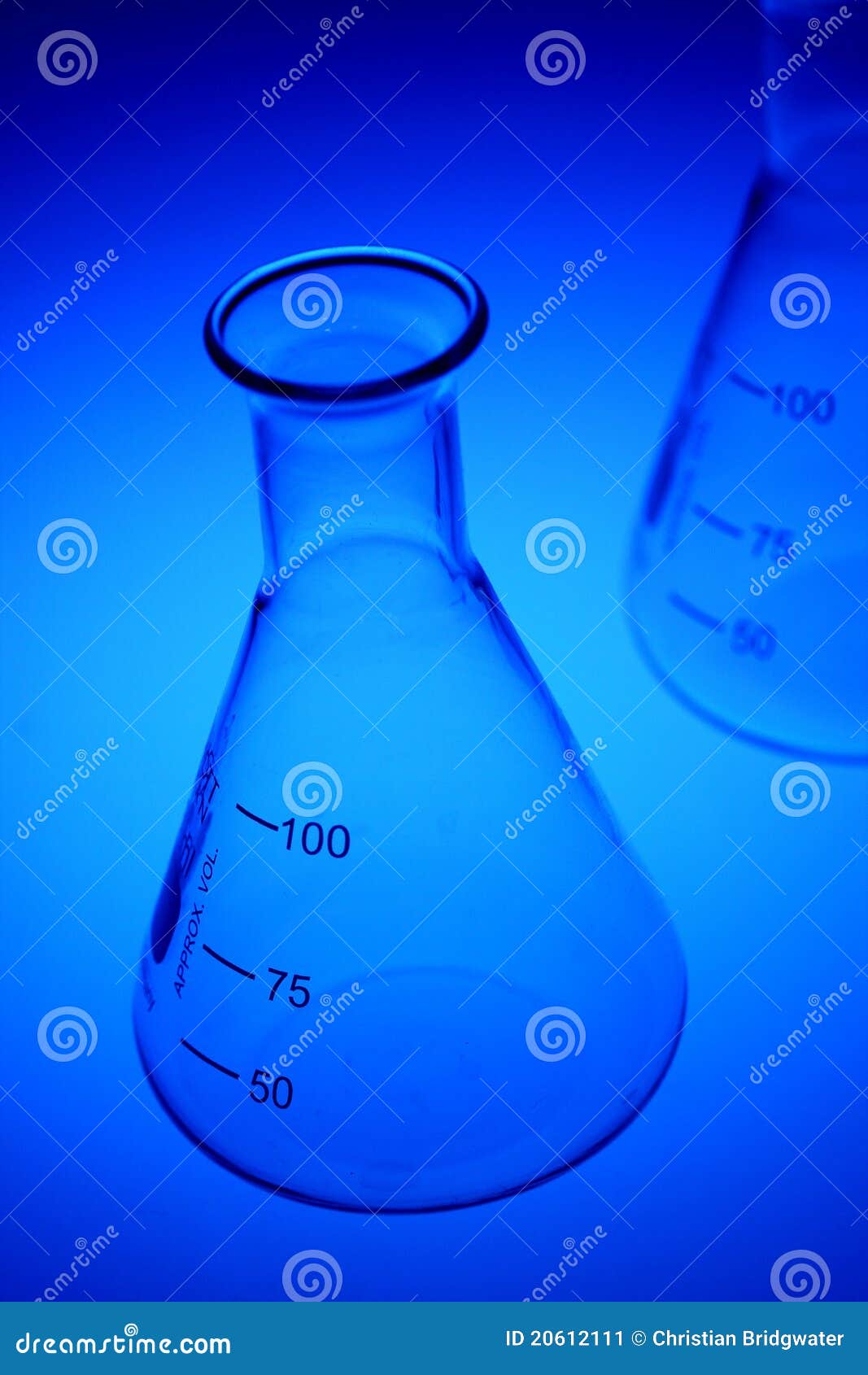 Glass laboratory flask stock image. Image of measurement - 20612111