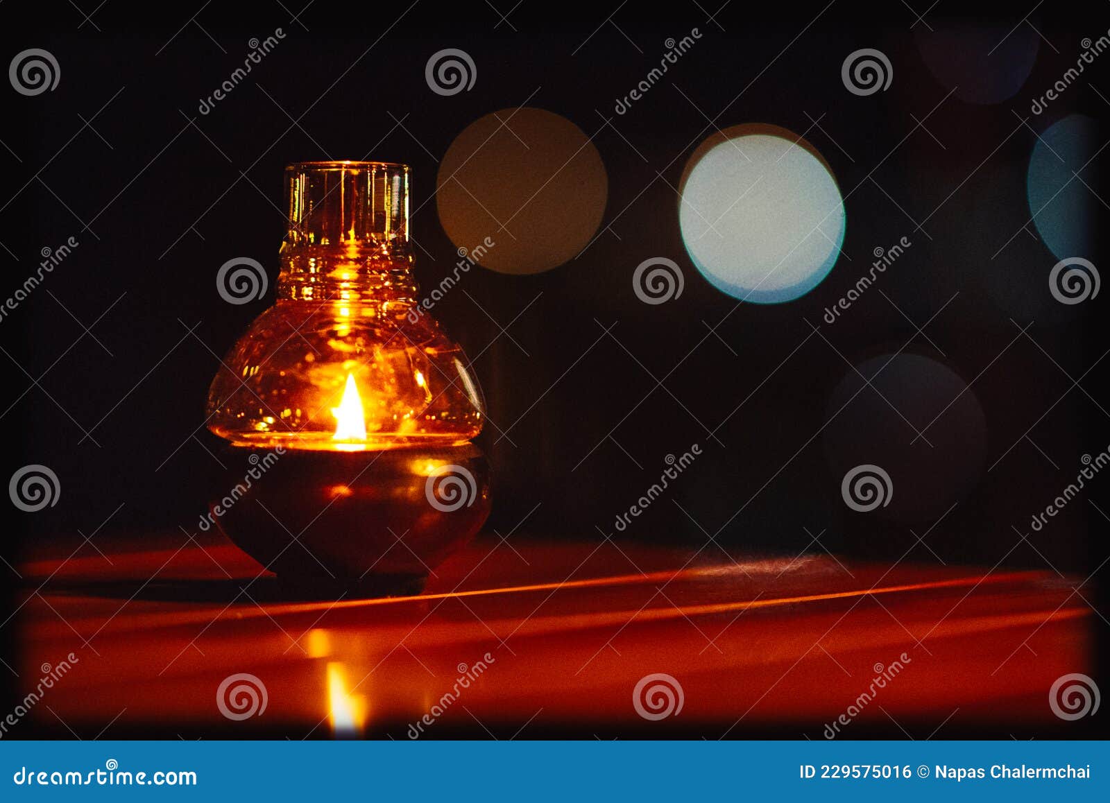 Alcohol Lamps on the Table in the Dark Night Stock Photo - Image of ...