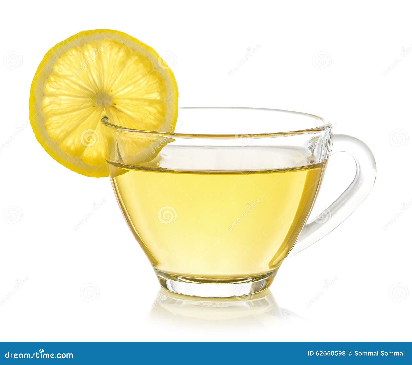 Glass of Lemon Tea on White Background Stock Photo - Image of ...