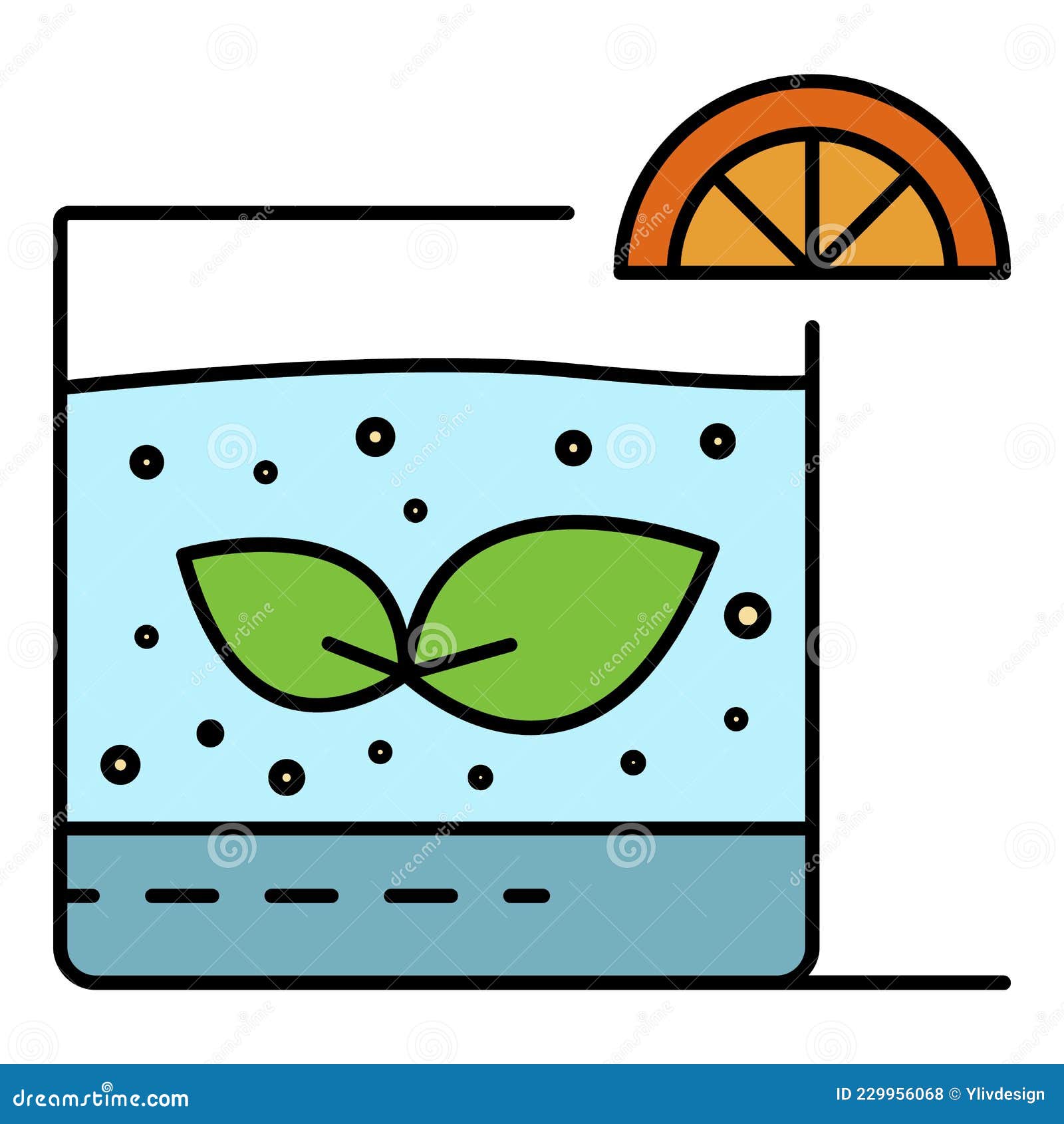 Glass of Lemonade Icon Color Outline Vector Stock Vector - Illustration ...