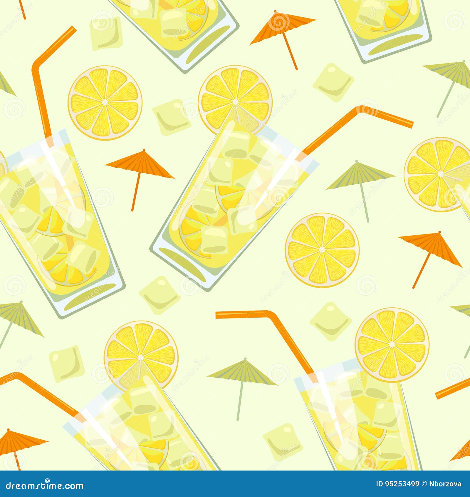 Glass with LemonADE_pattern Stock Vector - Illustration of iced, pattern: 95253499