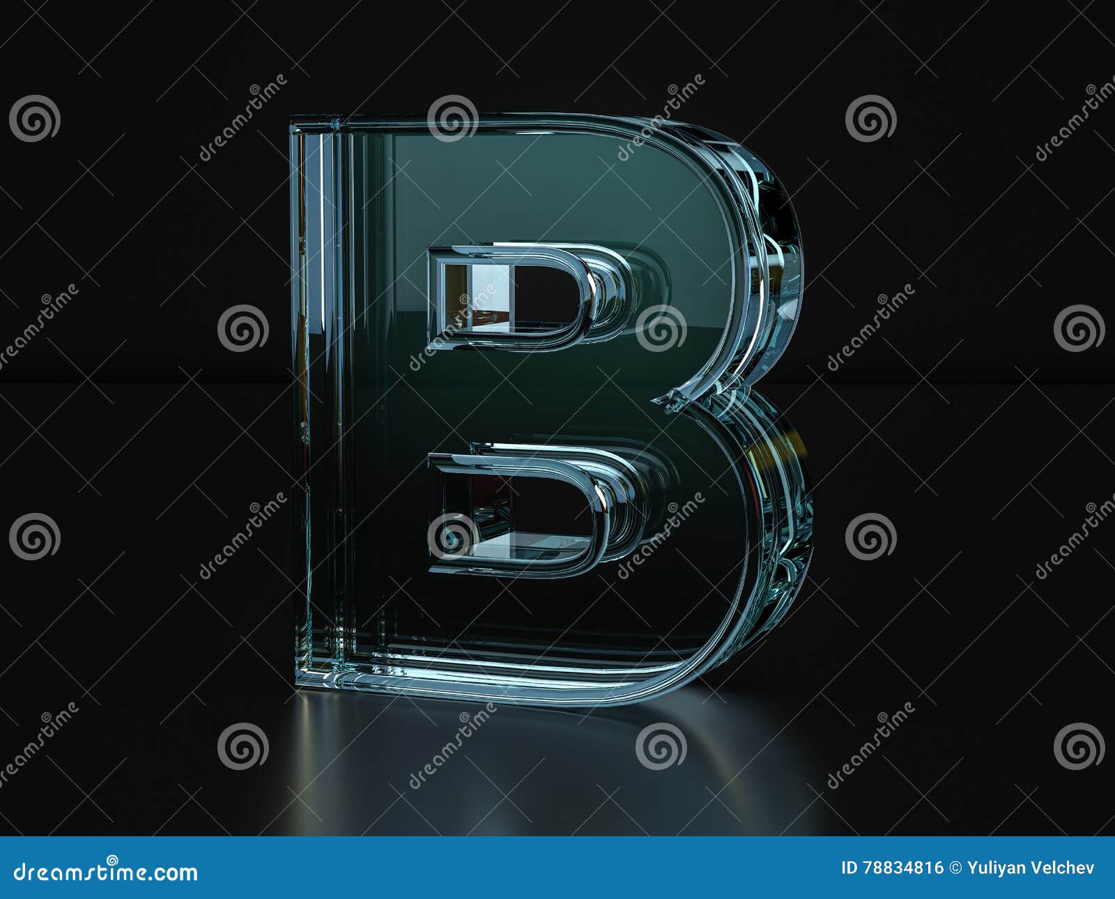 Glass letter B stock illustration. Illustration of type - 78834816