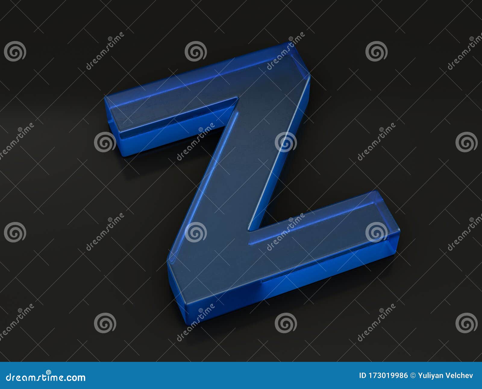 Glass letter Z on black stock illustration. Illustration of message ...