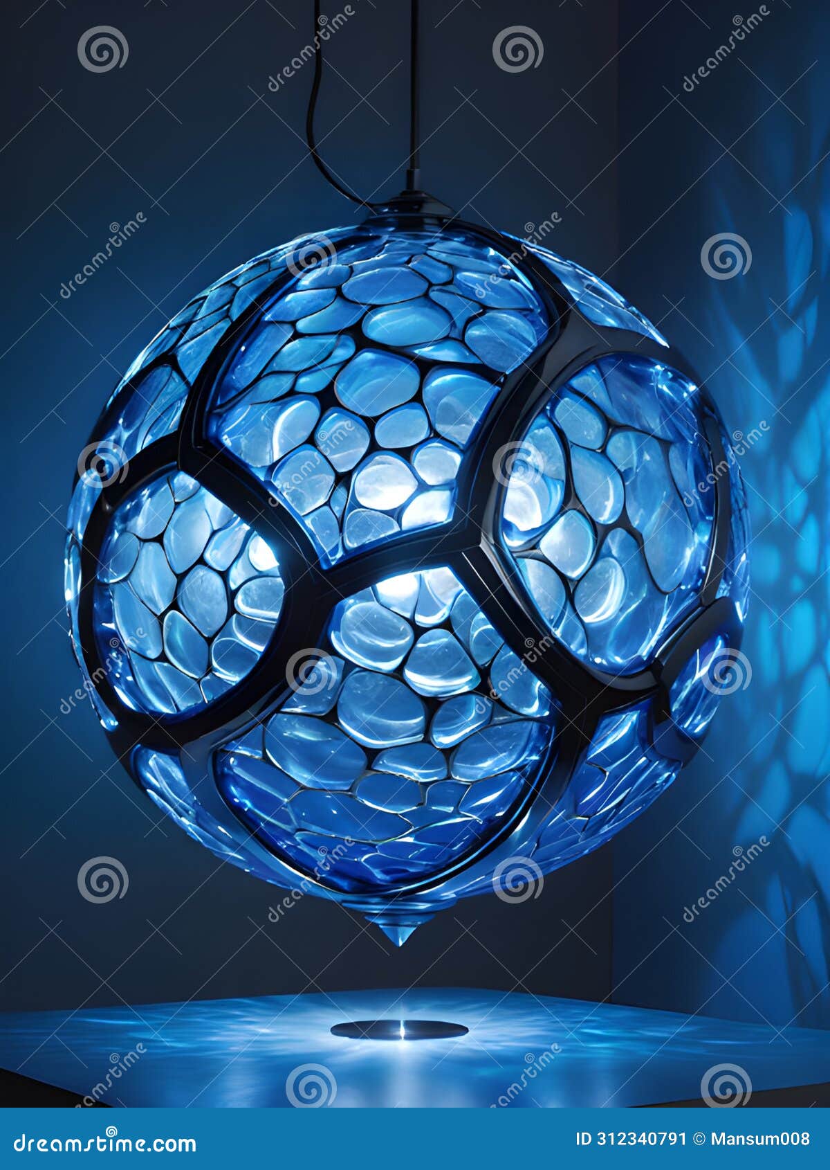 Glass Light Ball on the Background of the Wall Stock Illustration ...