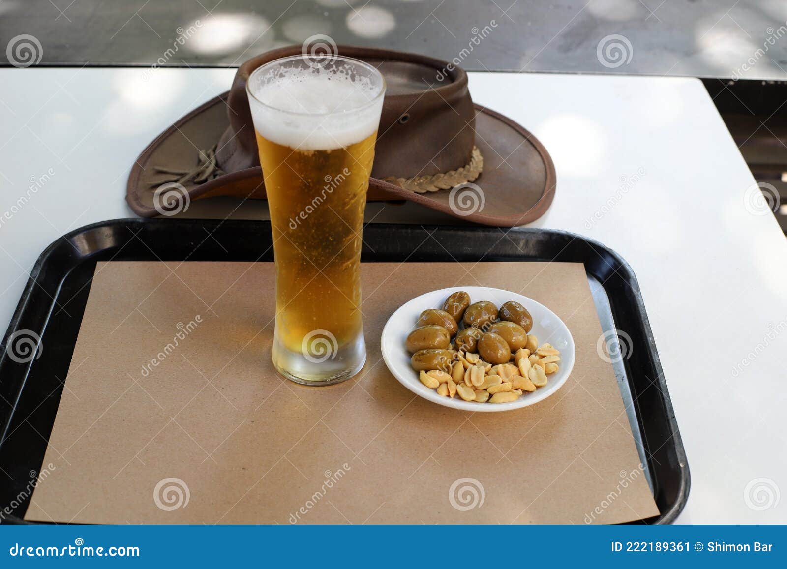 A Glass of Light Beer on the Table in a Beer Pub Stock Image - Image of ...