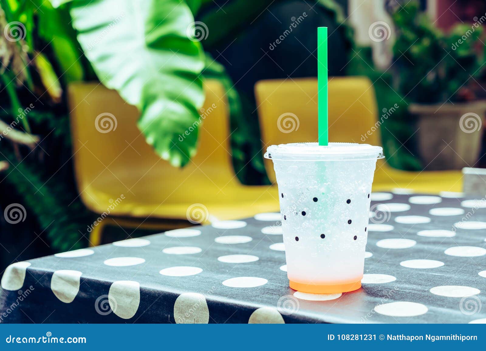 Glass of lychee soda stock image. Image of iced, plastic - 108281231